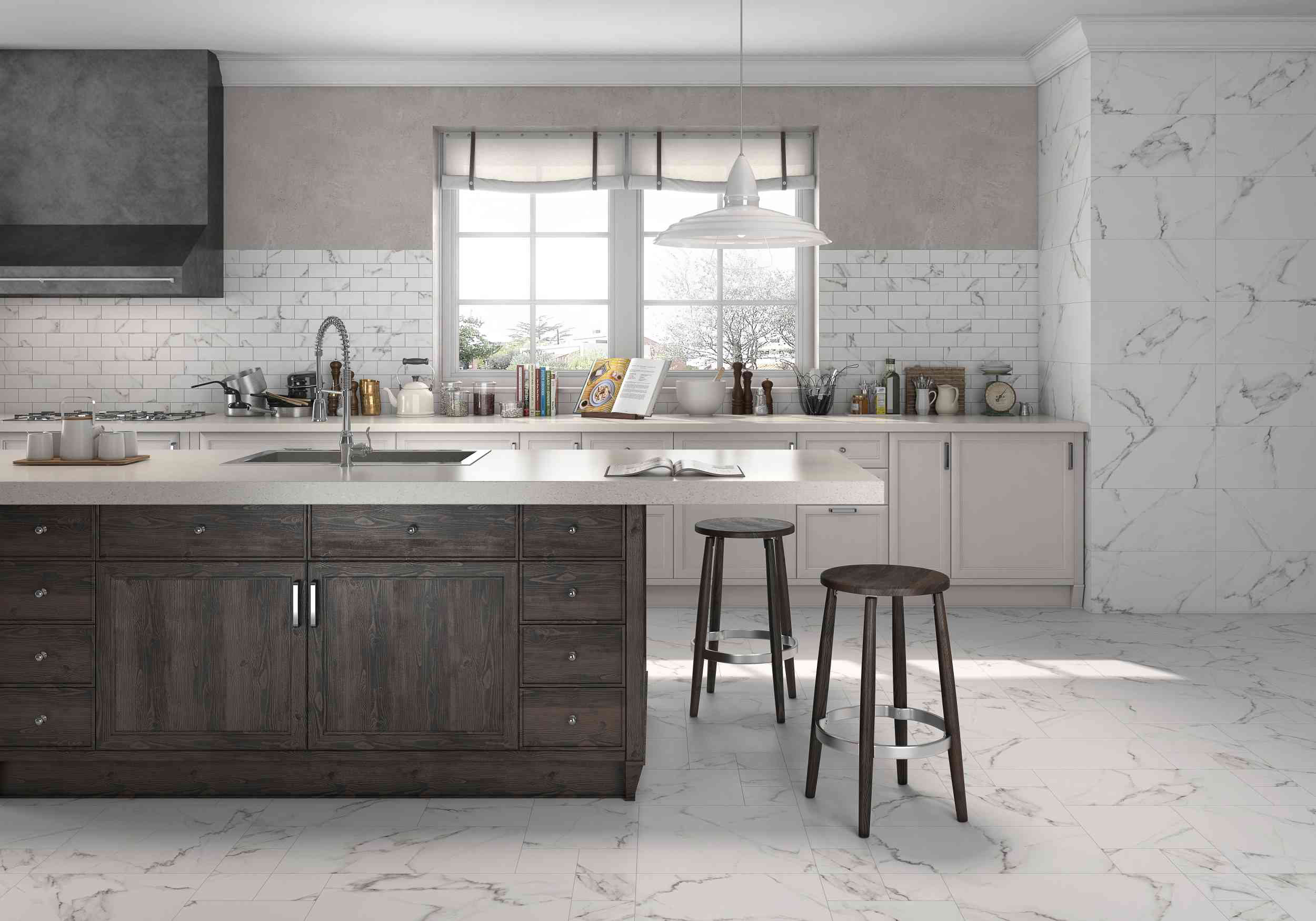 The Tile Life Albuquerque 12" x 12" Porcelain Marble Look Wall & Floor ...