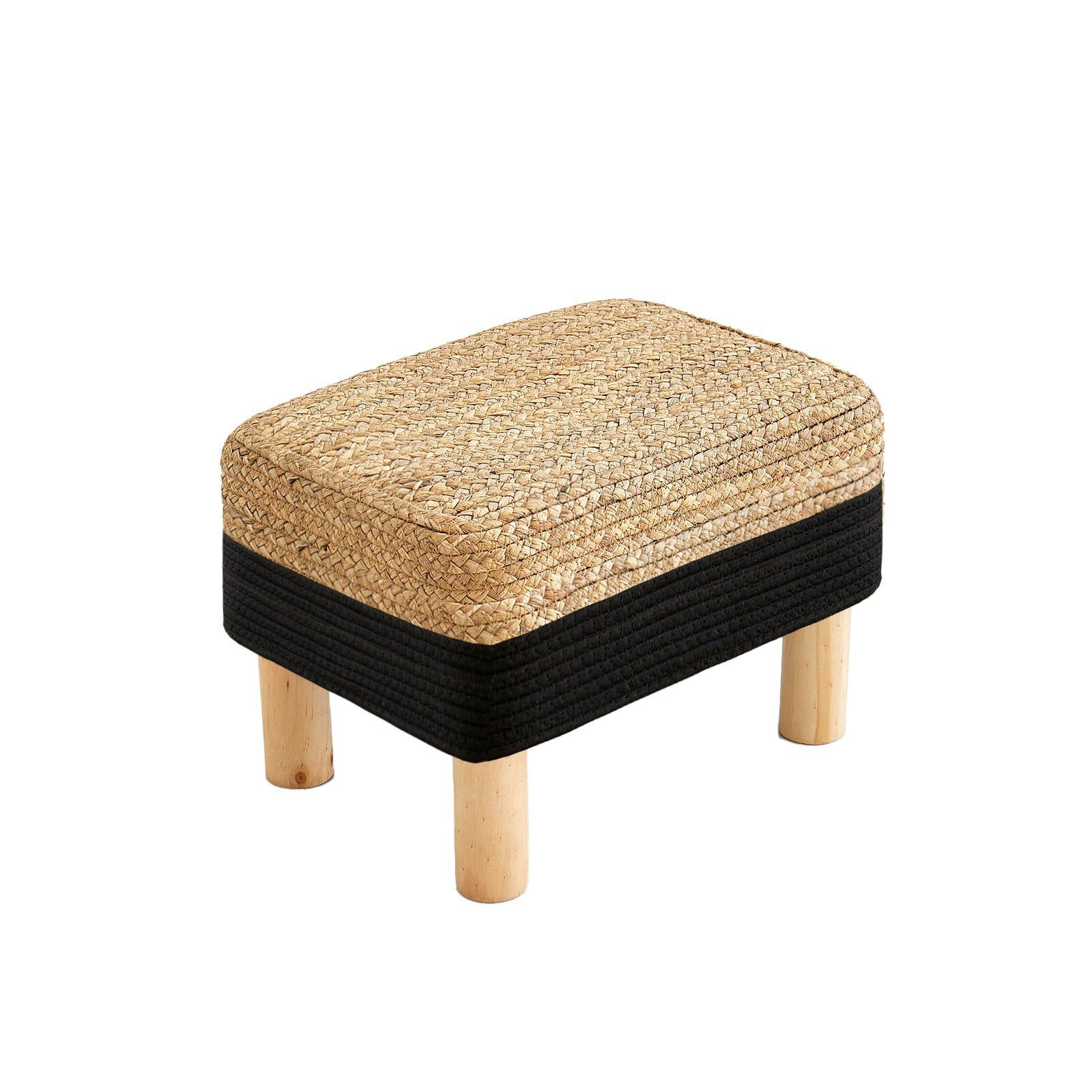 Dovecove Ottoman Foot Stool Rectangular Footrest Natural Seagrass ...