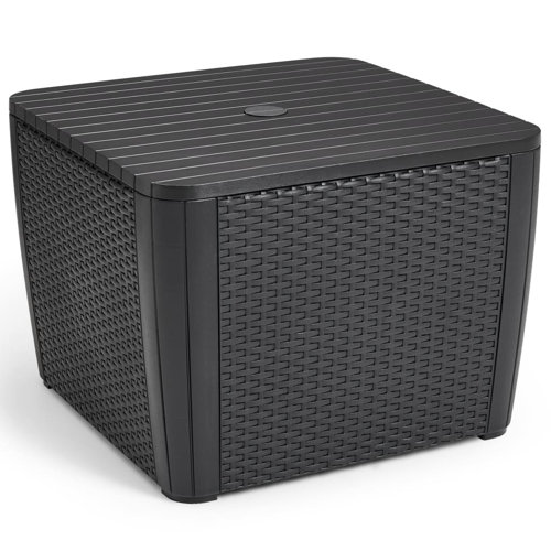 Dakota Fields Keter Garden Side Table Luzon Plus with Parasol Hole ...