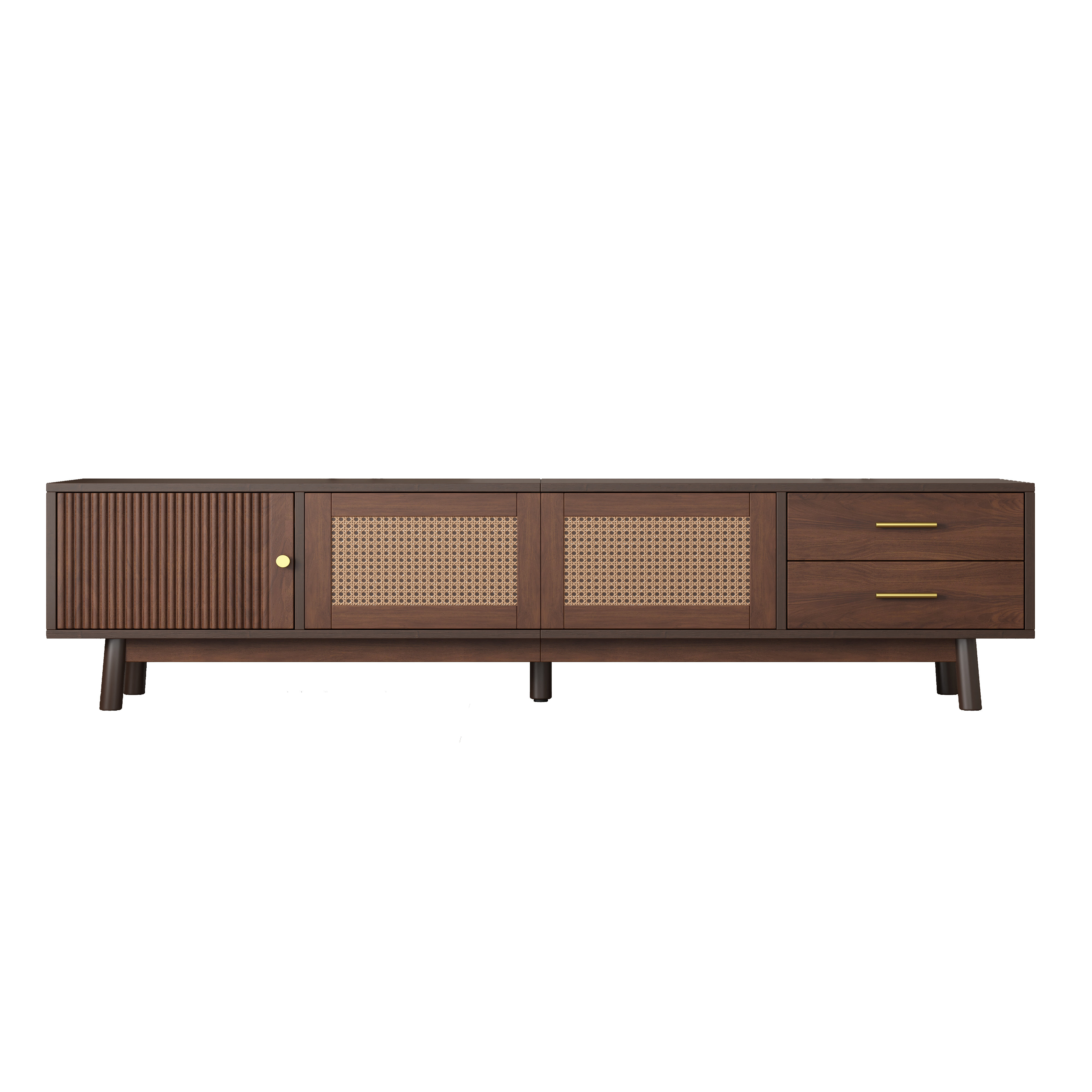 Dakota Fields Mid-Century Modern TV Media Console with Sliding Doors ...