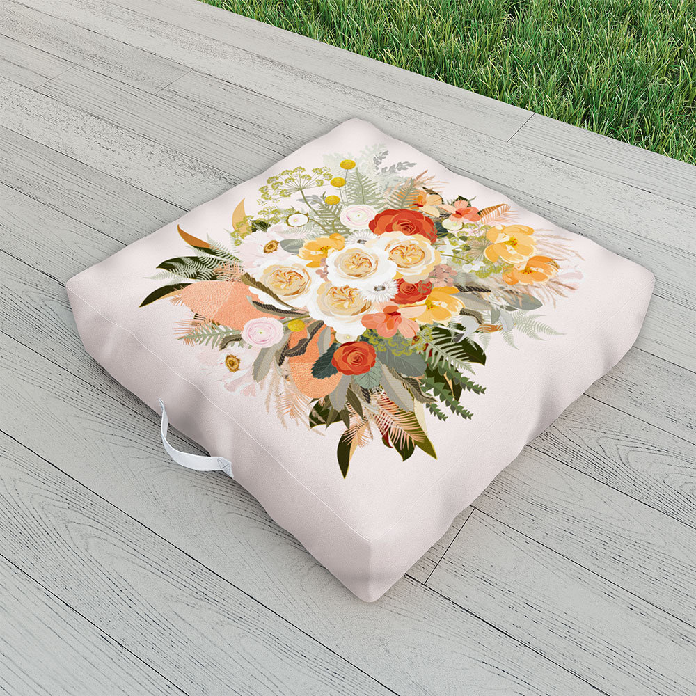 Deny Designs Indoor / Outdoor Floral Floor Pillow | Wayfair