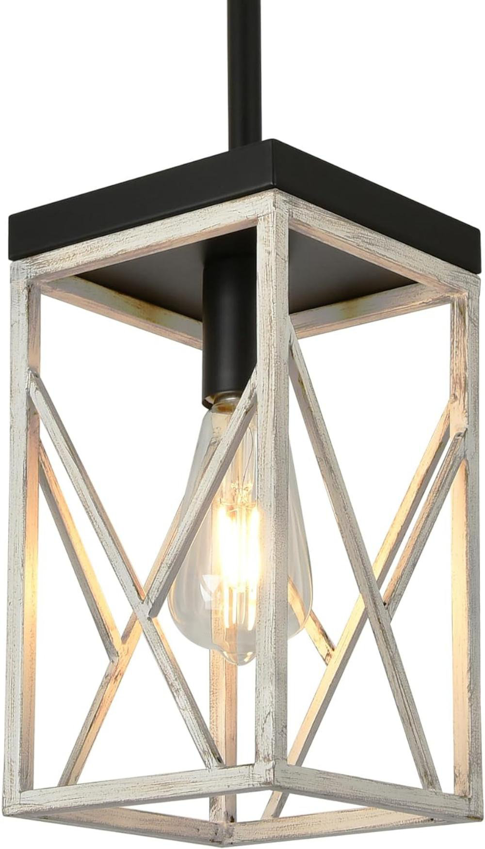 Gracie Oaks Farmhouse Pendant Light 1-Light Hanging Lights with Metal ...