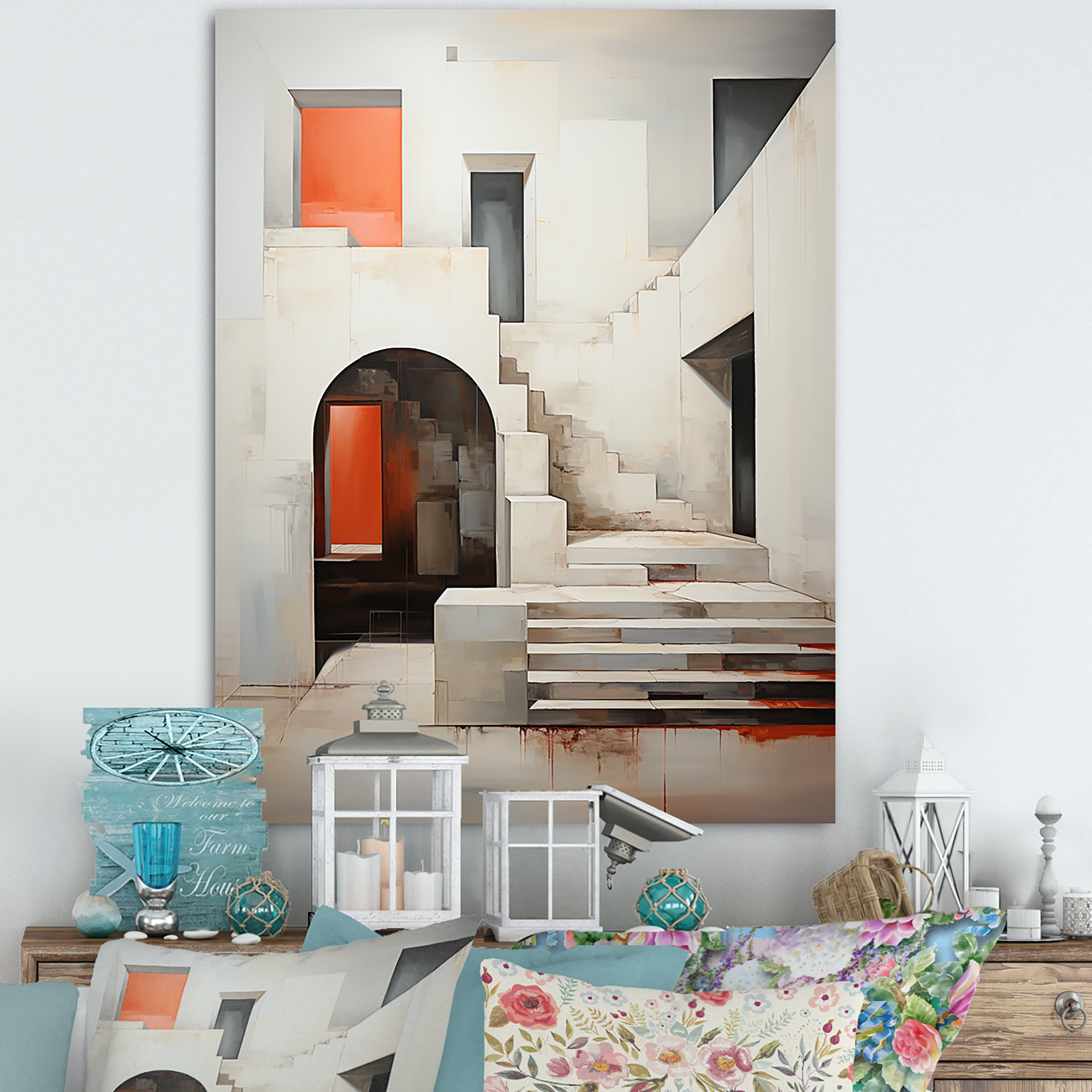Ebern Designs Minimalism Emphasizes Simplicity Stairs III - Cityscapes ...