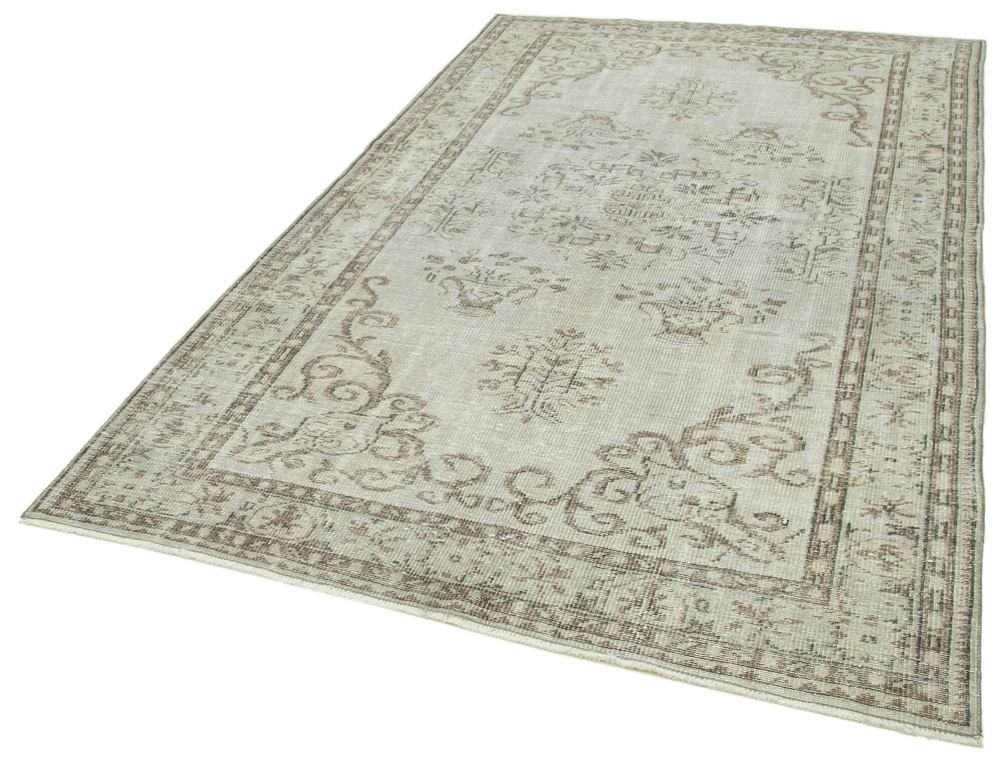 Williston Forge Hui Grey Vintage Wool Handmade Area Rug | Wayfair