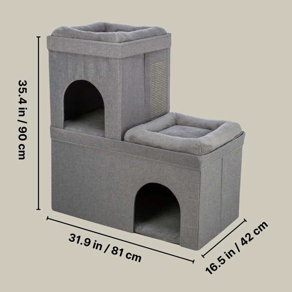 TRIXIE Crazy Cube Stackable Cat Condo, Indoor Cat House with Scratching ...
