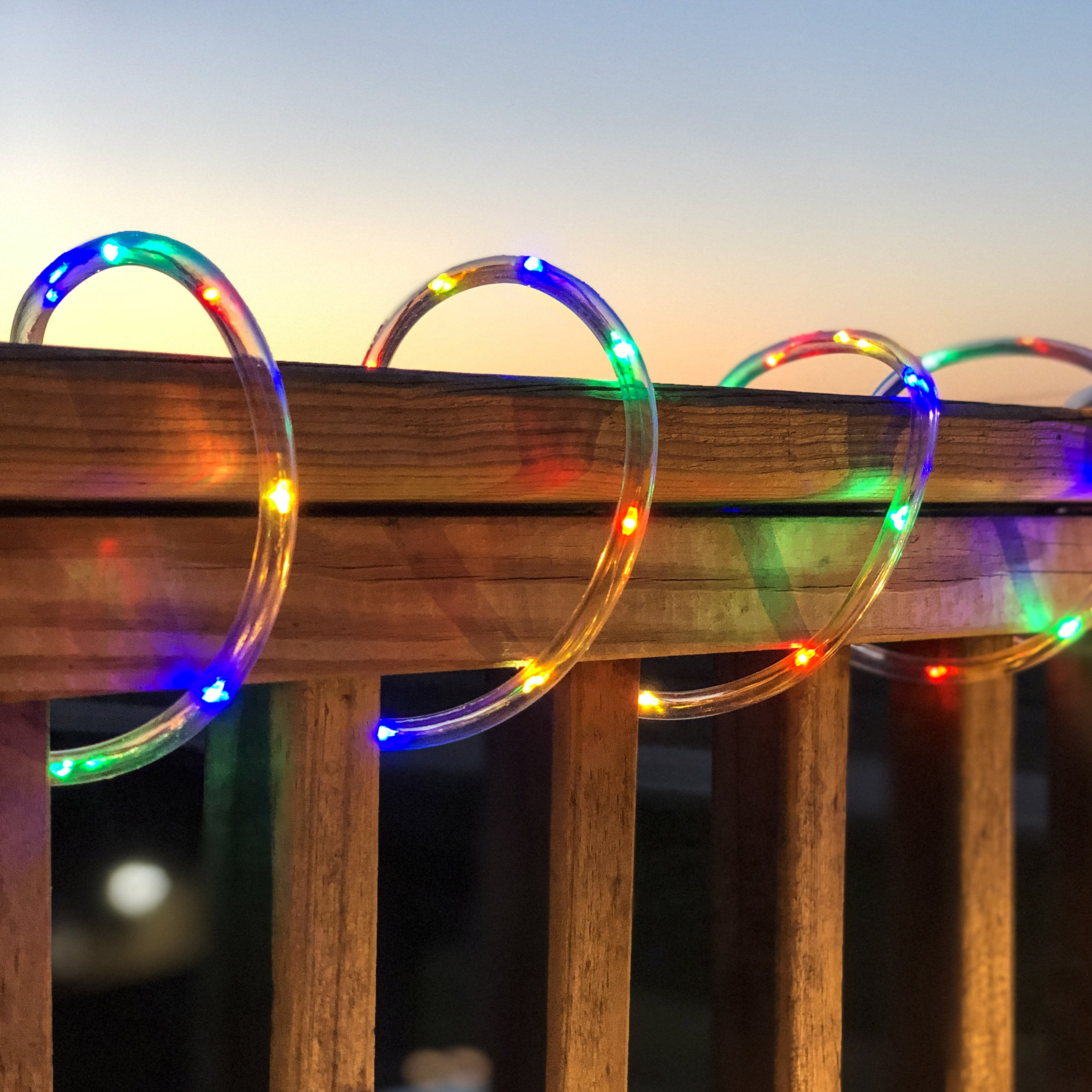 The Party Aisle™ Color Changing 204.38 ft. 100-Light Rope String Light ...