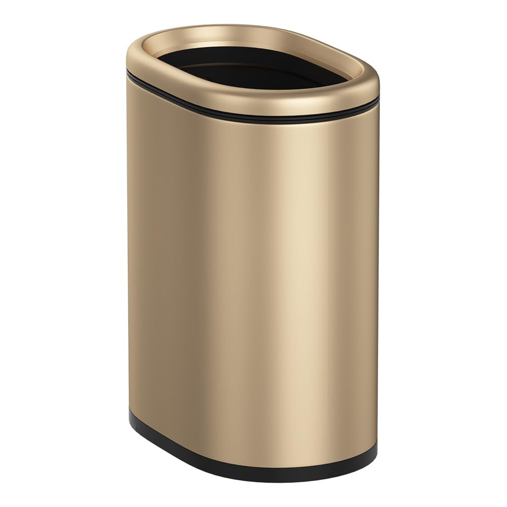 DOFLIC Metal Trash Can，Oval Open Double Trash Bin，Narrow Garbage Can ...