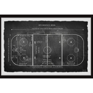 Isabelle & Max™ 'Ice Hockey Rink Blueprint II' Picture Frame Print on ...
