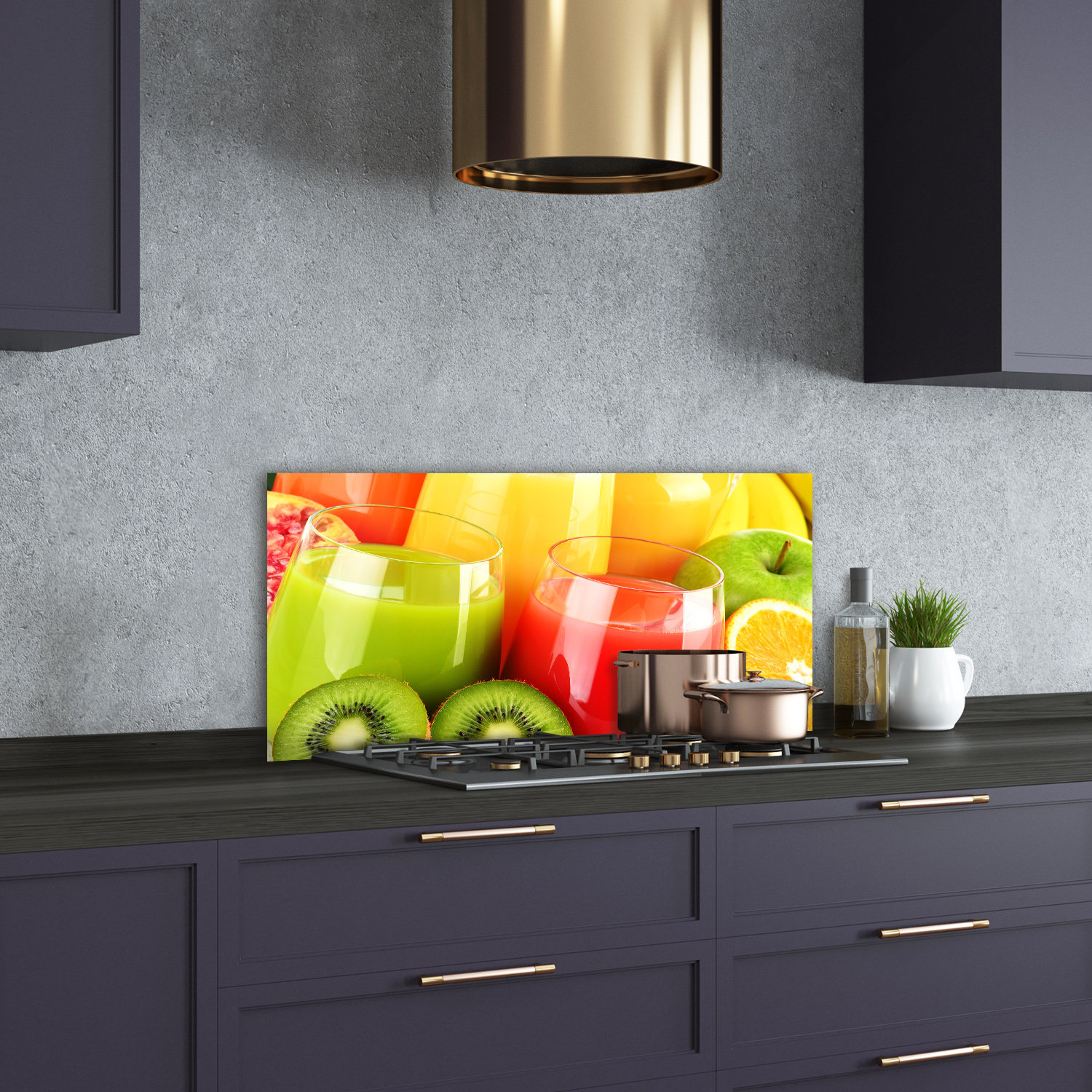 Ebern Designs Fruit Juices 50cm x 100cm Glass Panel | Wayfair.ie