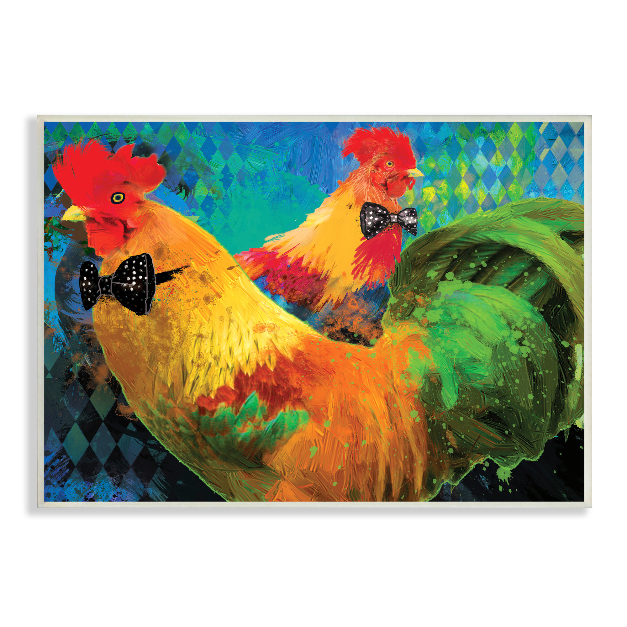 Rosalind Wheeler Chicken Hens Wearing Bowties Patterned Diamond Col ...