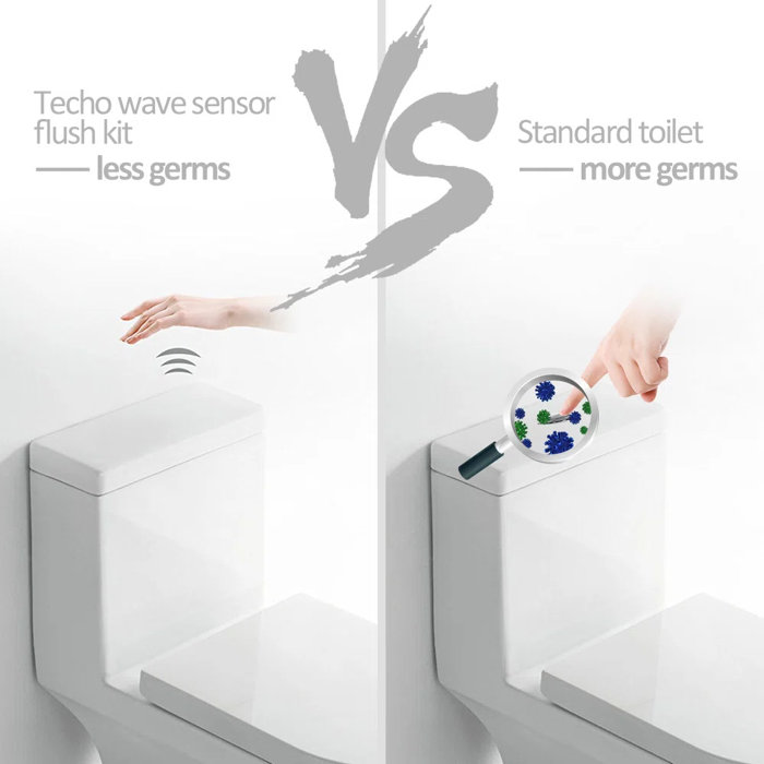 Techo Touchless Toilet Flush Kit With 8” Sensor Range, Adjustable ...