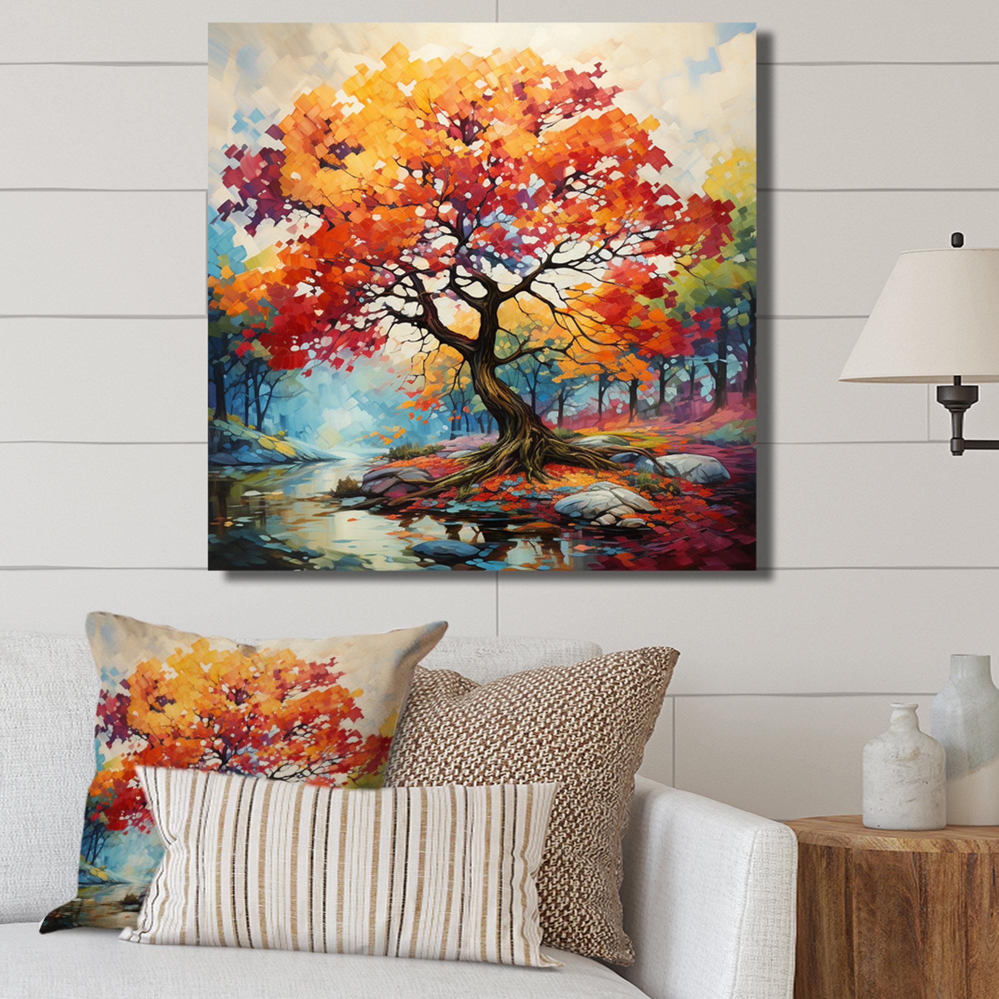 Red Barrel Studio Orange Yellow Maple Tree Maple Melody - Print on ...