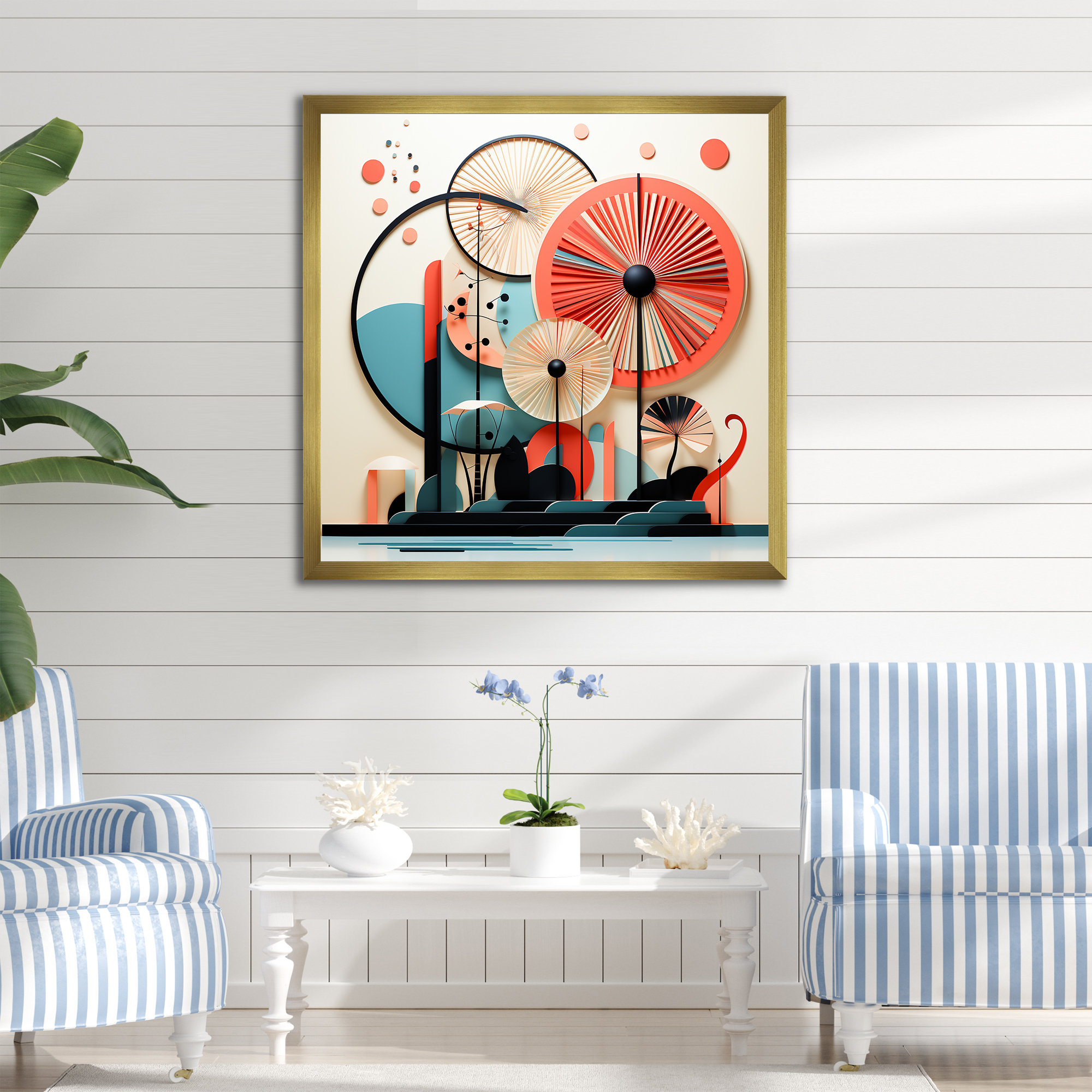 Wrought Studio™ Art Deco Marine Coral Collage - Coralwall Art | Wayfair