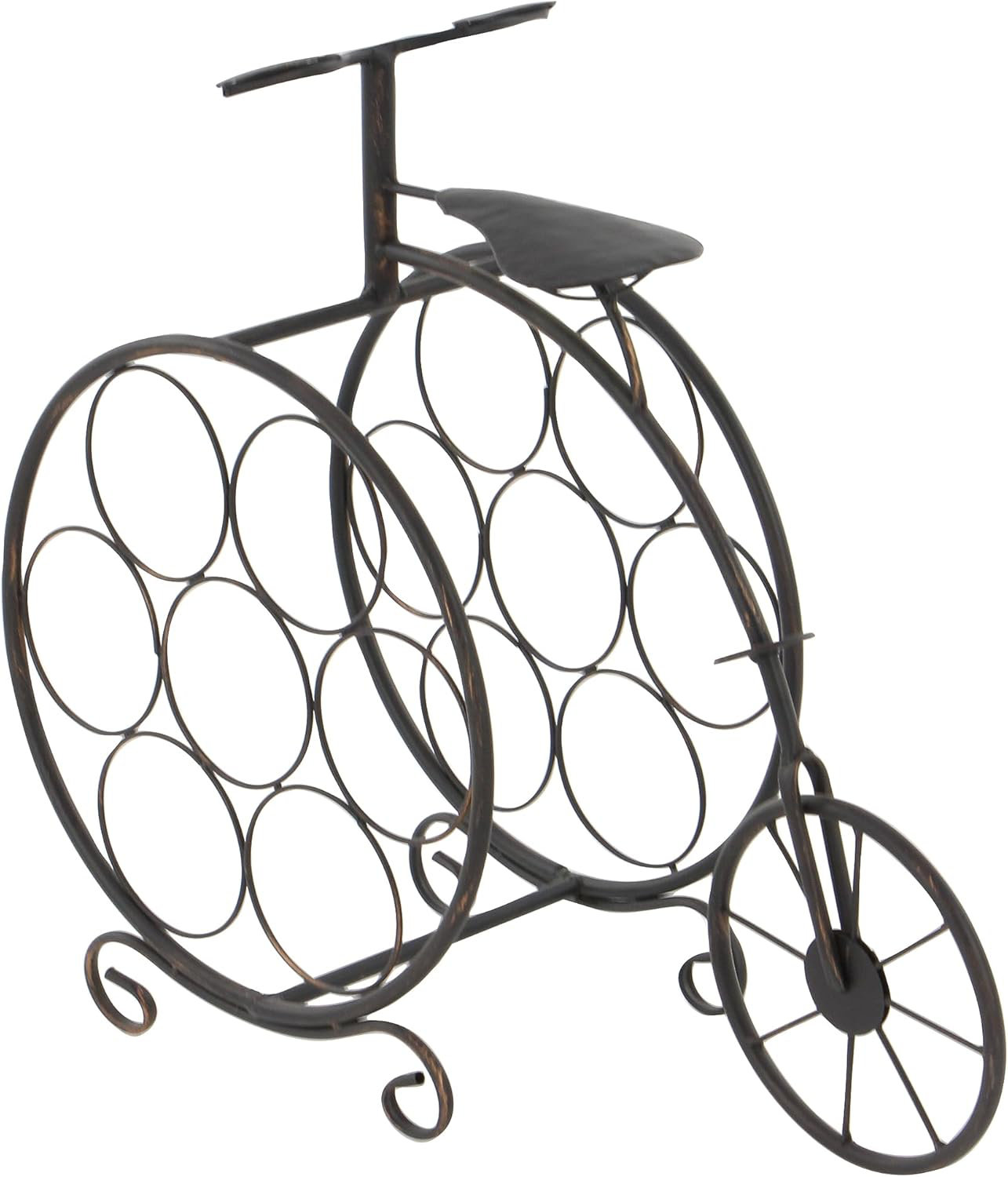Trent Austin Design® Metal Bike 7 Bottle Wine Rack With Scrollwork, 21 ...