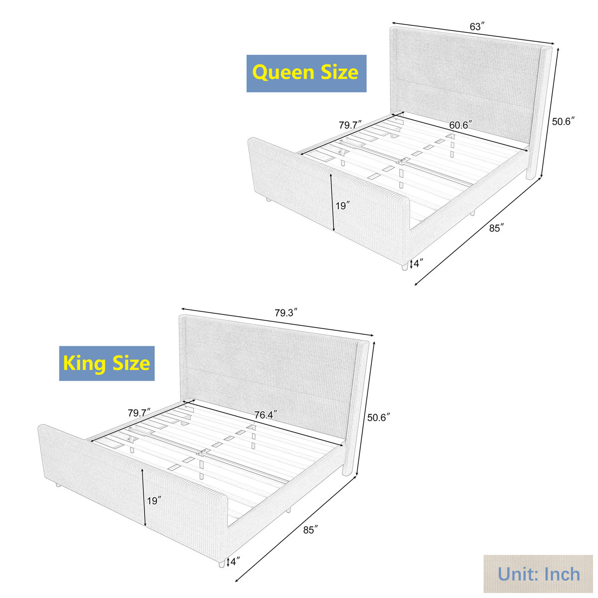 Latitude Run® Wingback Upholstered Bed | Wayfair