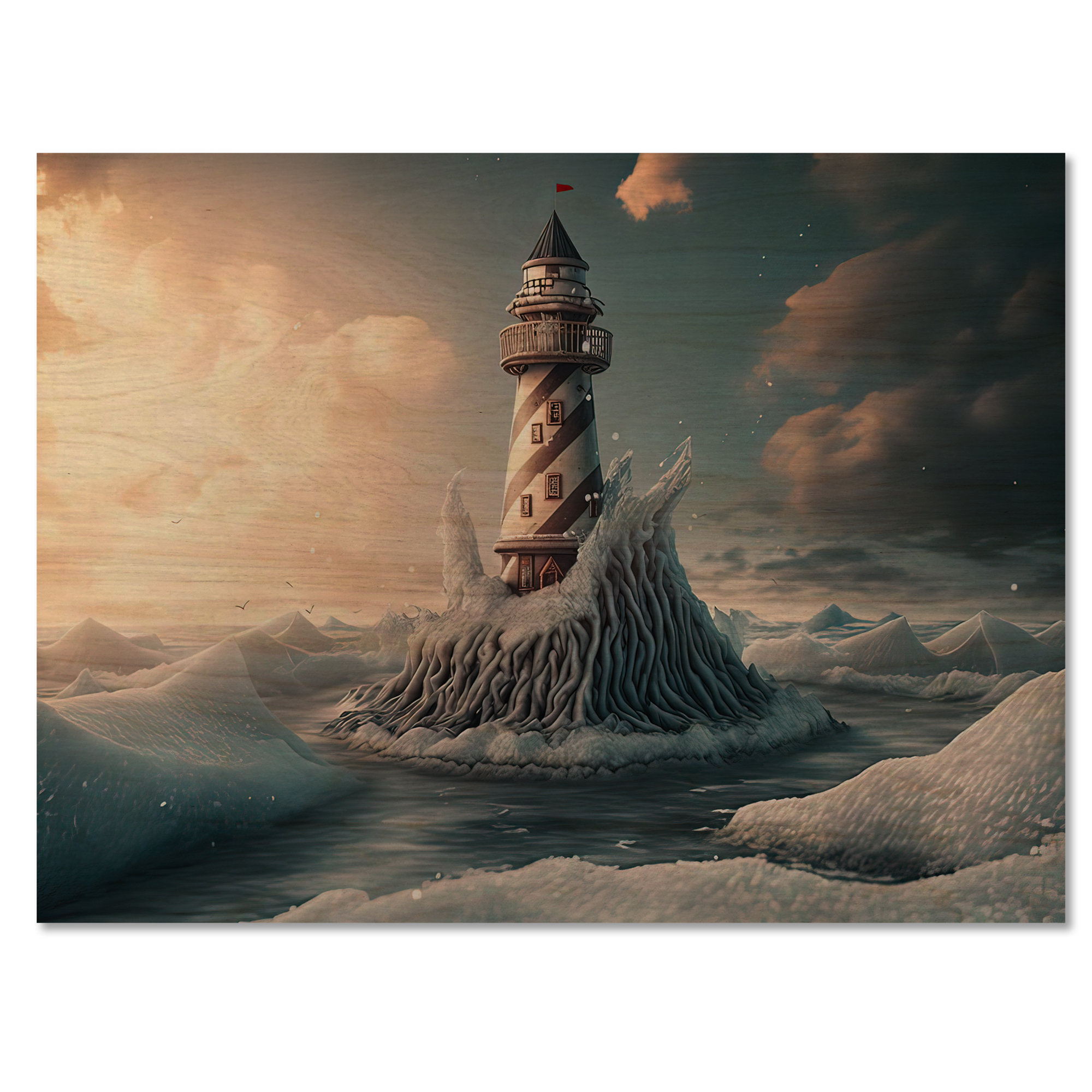 Breakwater Bay Fantasy Lighthouse In The Arctic Ocean II - Beach Light ...