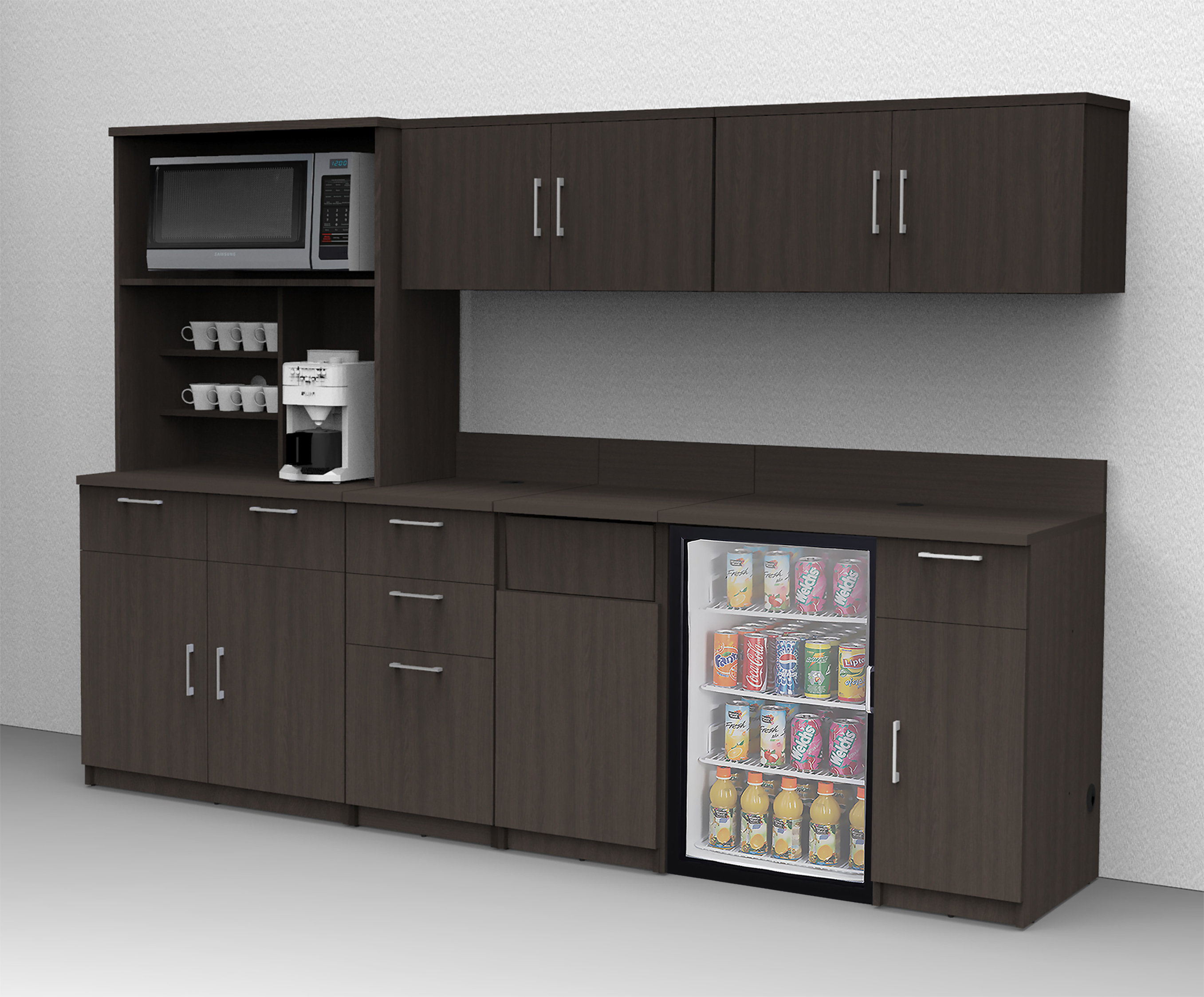 Breaktime 6'3" H x 9' W x 2' D Melamine Kitchen Unit Cabinet | Wayfair