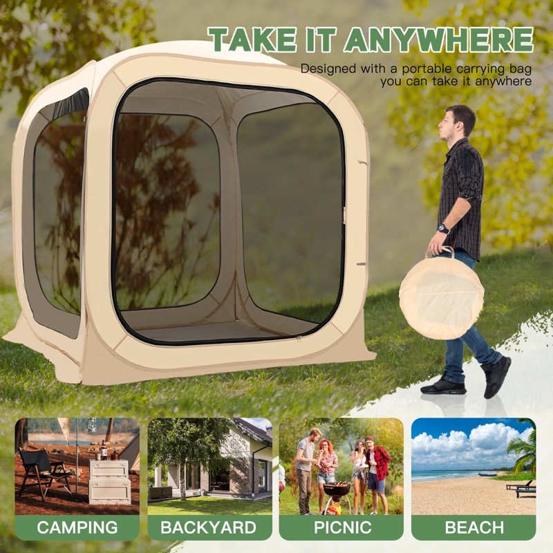 ShangQuan WuLiu Screen House Tent Pop-Up, Portable Screen Room Canopy ...