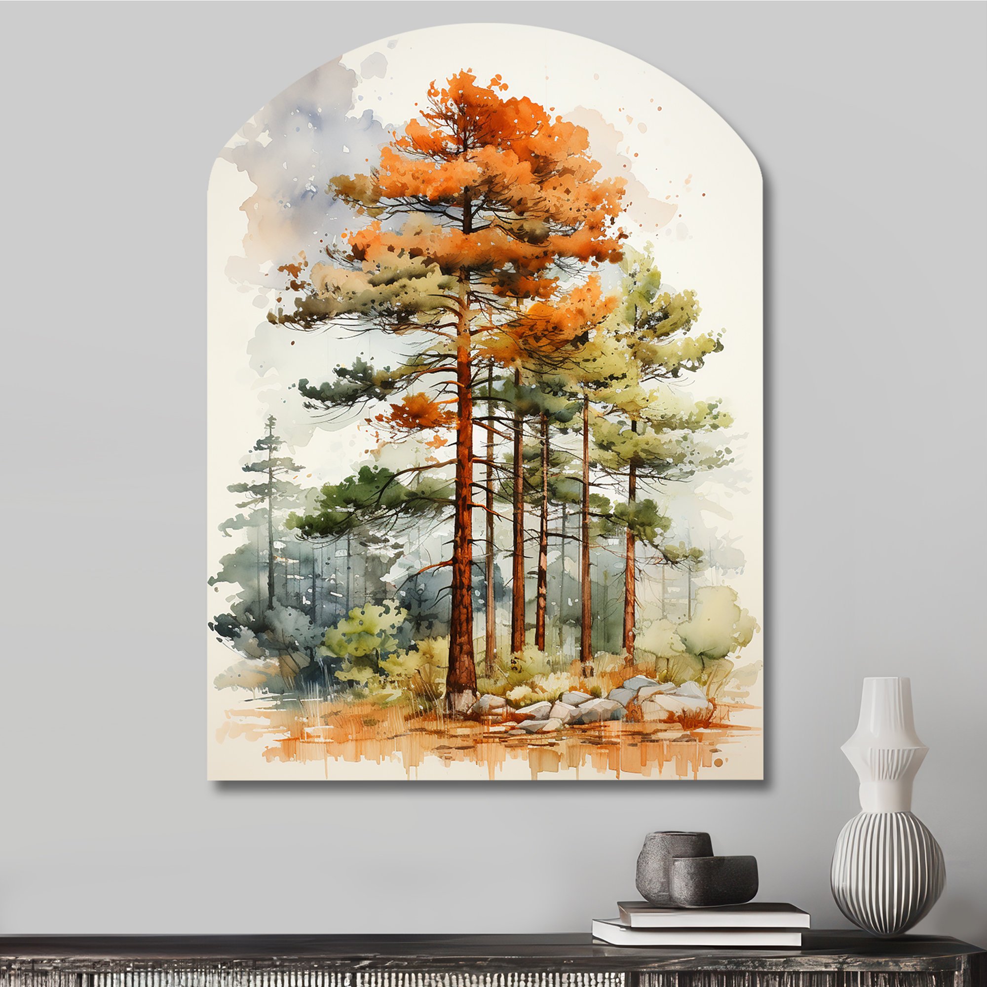 Design Art Pine Tree Majestic Ponderosa II - Tree Pine Arch Shape ...