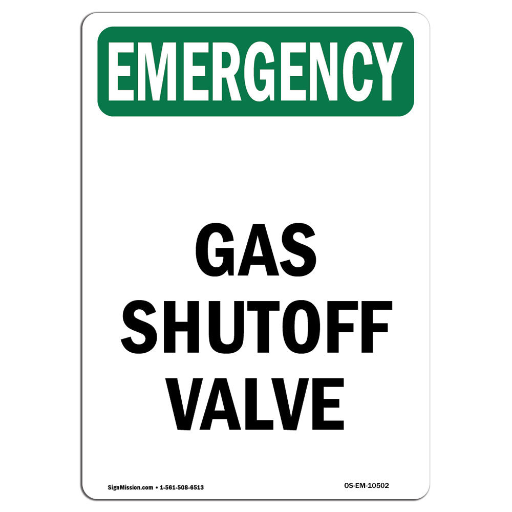SignMission OSHA Emergency Gas Shutoff Valve Sign | Wayfair
