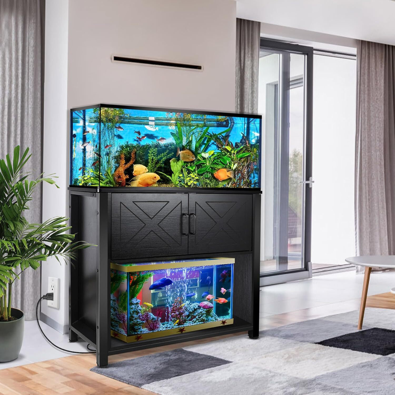 Tucker Murphy Pet™ 40 Gallon Tank Stand with Cabinet and Power Outlets ...