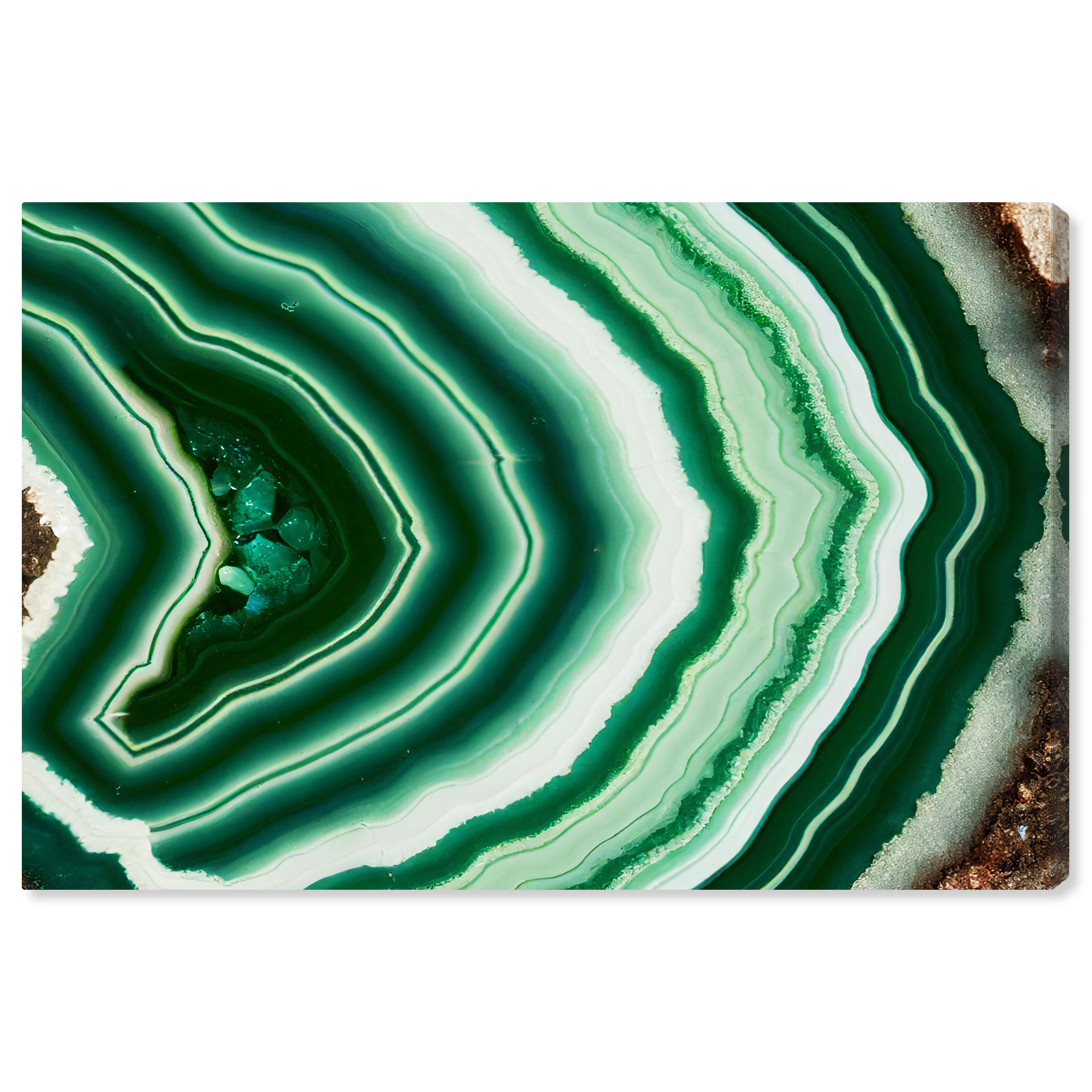 Ivy Bronx Abstract Jade Geode Modern & Contemporary Green Canvas Wall ...