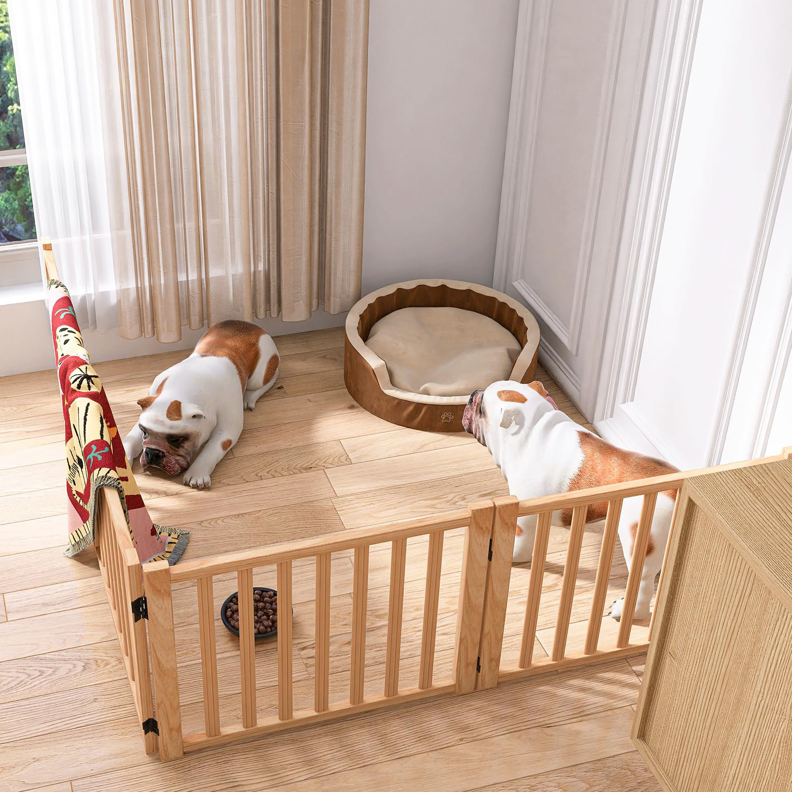 UNIVERSAL WINDOW SOLUTIONS Wooden Freestanding Dog Gates For The House ...