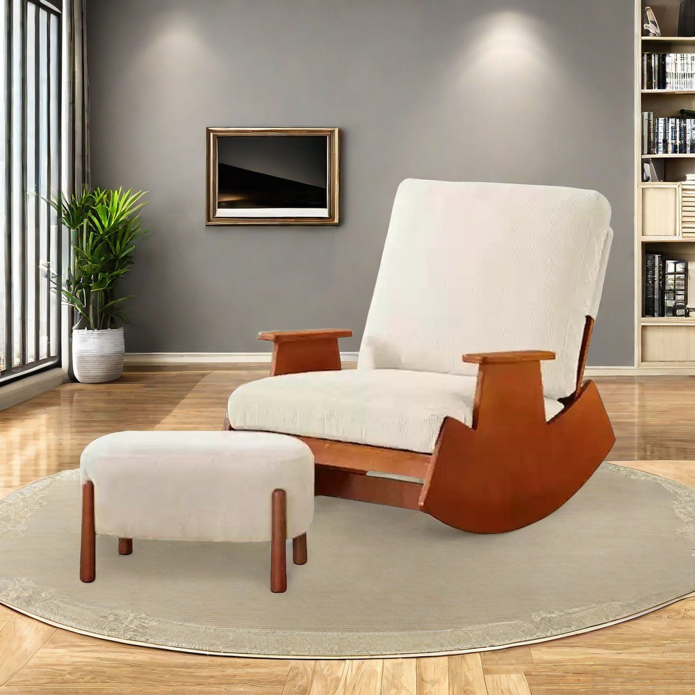 hennahome High quality rubber wood rocking chair | Wayfair