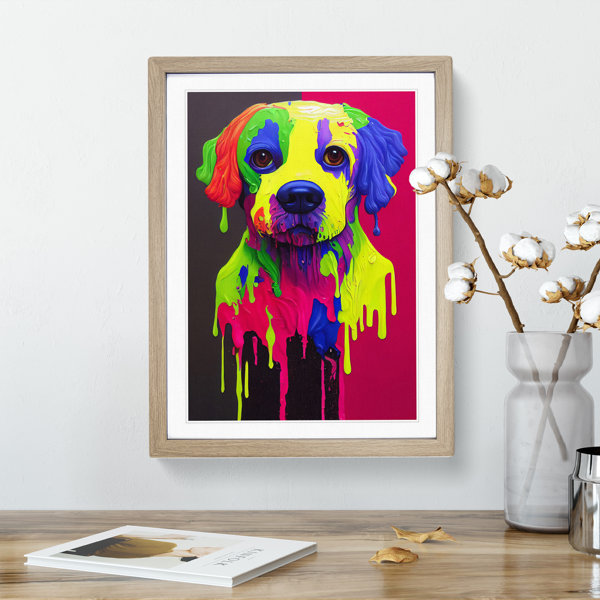 Latitude Run Dog Drip No.5 Abstract - Single Picture Frame Painting ...