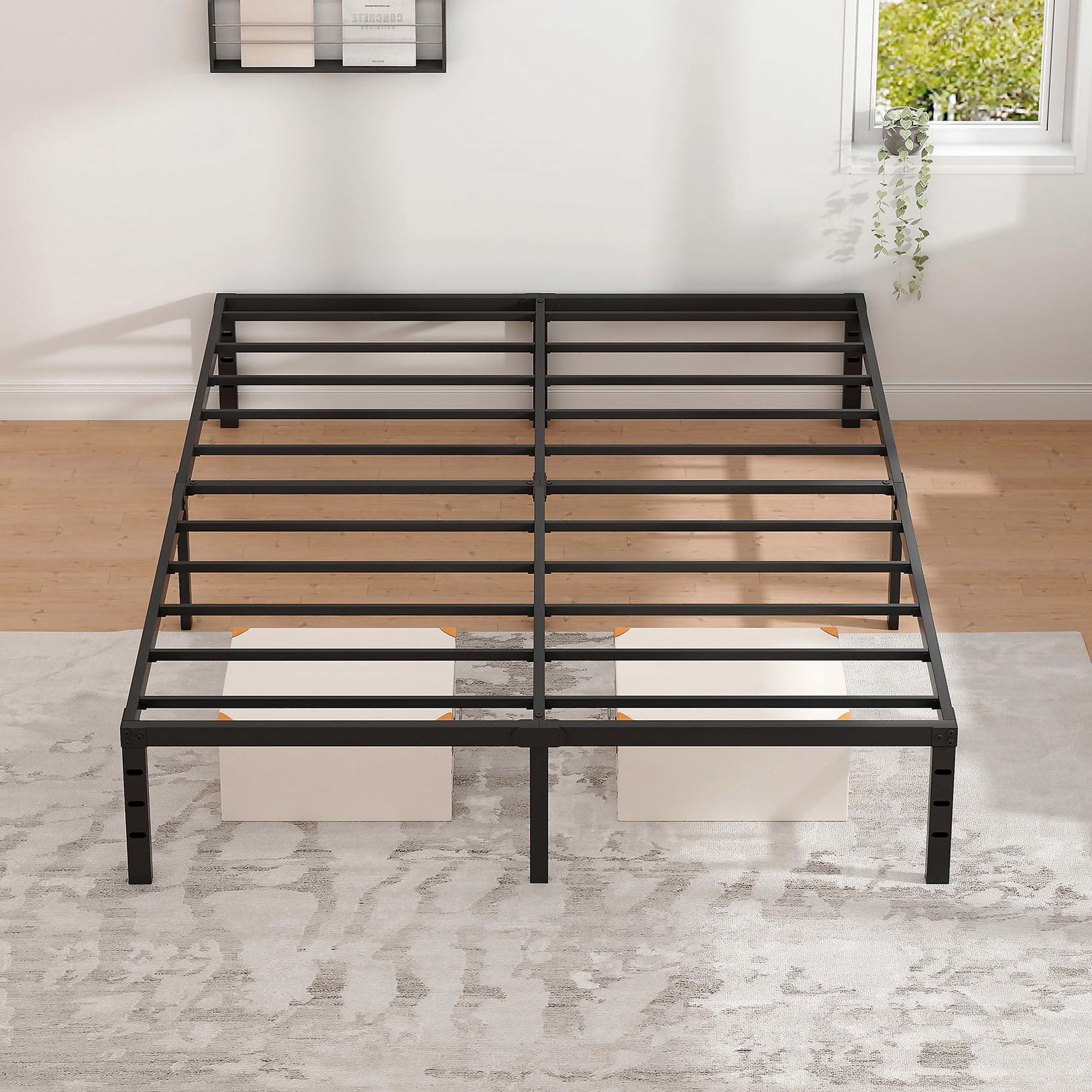 Ebern Designs Metal Bed Frame-simple Metal Platform Bed Frame Storage ...