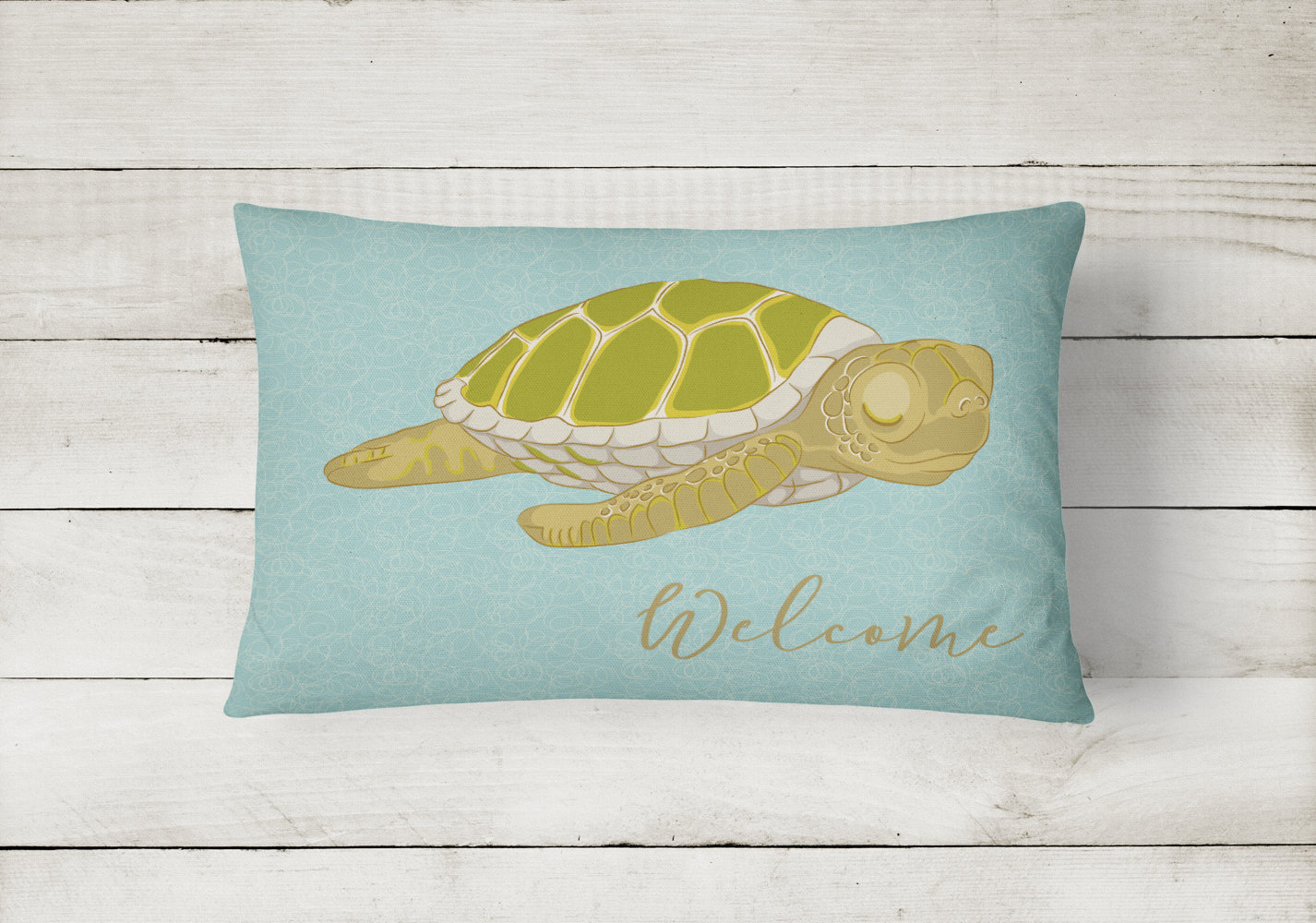 Caroline's Treasures Sea Turtle Welcome Indoor/Outdoor Throw Pillow ...