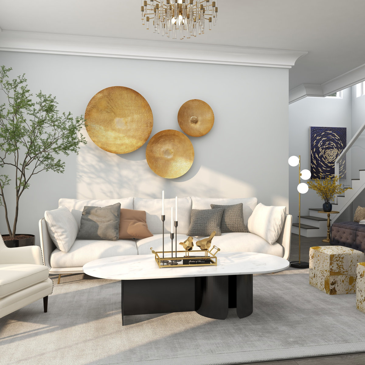 Langley Street® Metal Large Metallic Disk Plate Home Wall Decor ...