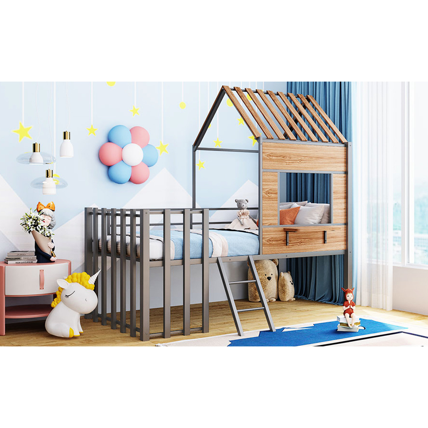 Harper Orchard White Metal Twin Loft Bed. Stable Construction, No Box ...