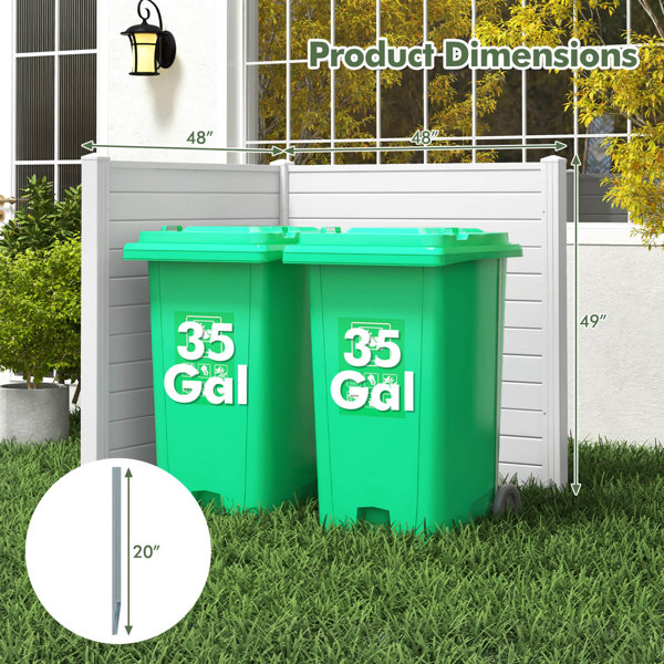 Costway Outdoor 48"l X 48"h Pvc Privacy Fence Panels With Ground Stakes ...