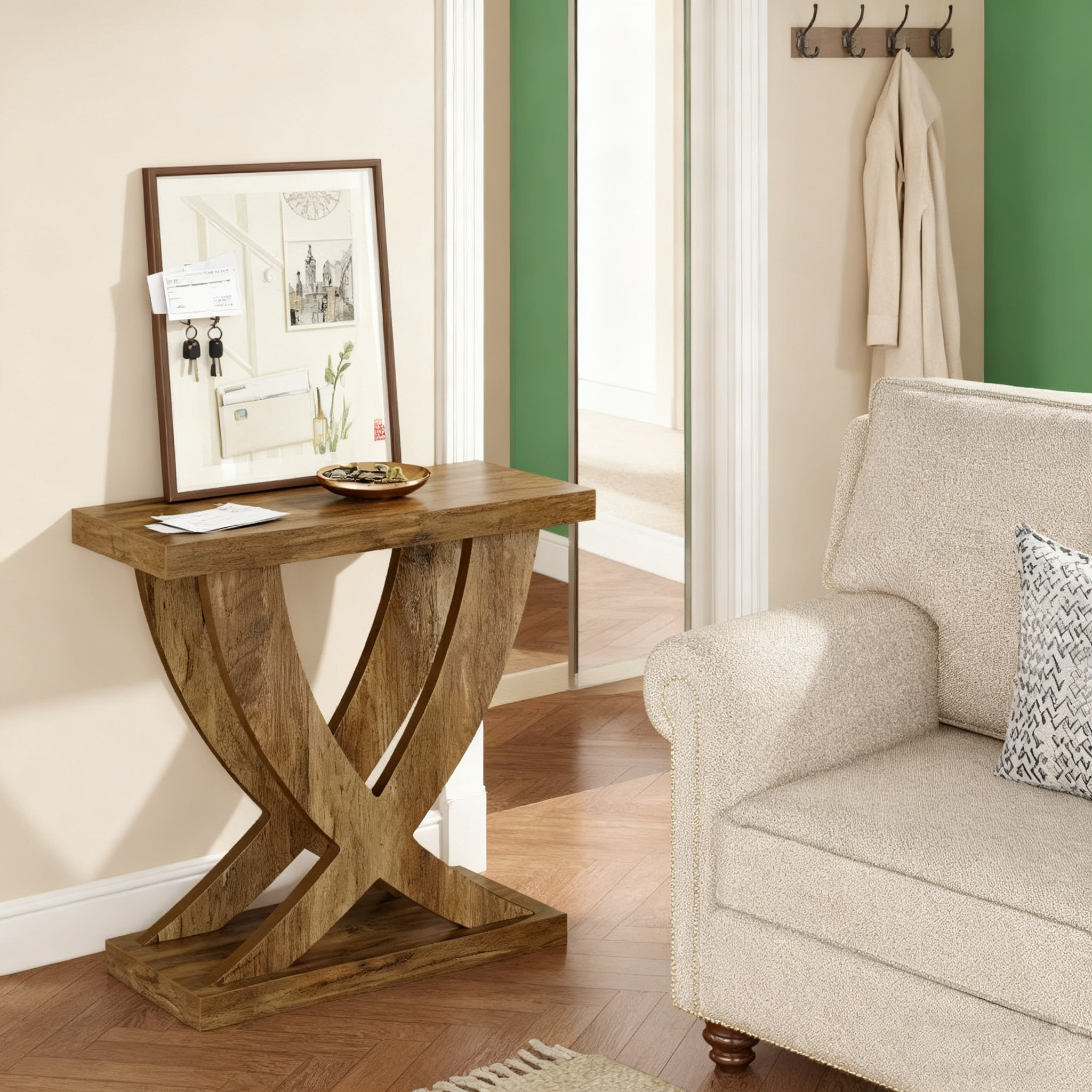Latitude Run® Compact Cross Fishtail Side Table - 23.6"w×11.8"d×23.6"h ...