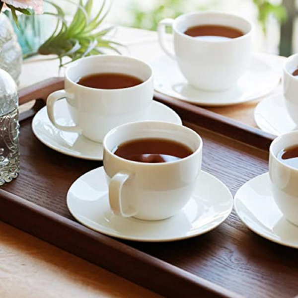 QXXSJ Cups And Saucers, Set Of 6 (8 Oz), Cappuccino Cups, Coffee Cups ...
