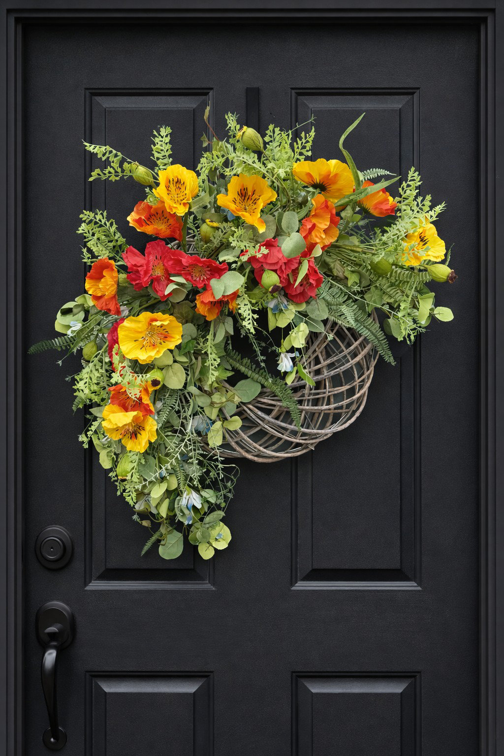 August Grove® 24" Artificial Farmhouse Half Ring Spring Summer Greenery ...