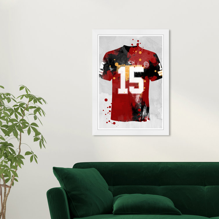 17 Stories Football Red Jersey Splatter Framed On Paper Print - Wayfair ...