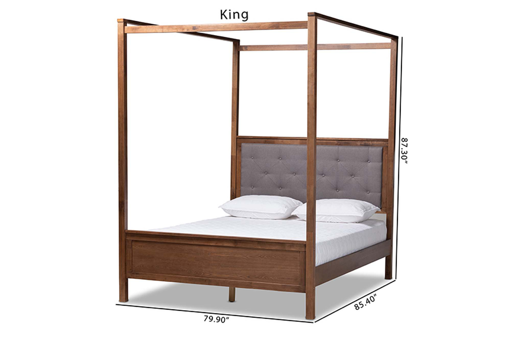 Foundry Select Hickey Tufted Low Profile Canopy Bed | Wayfair