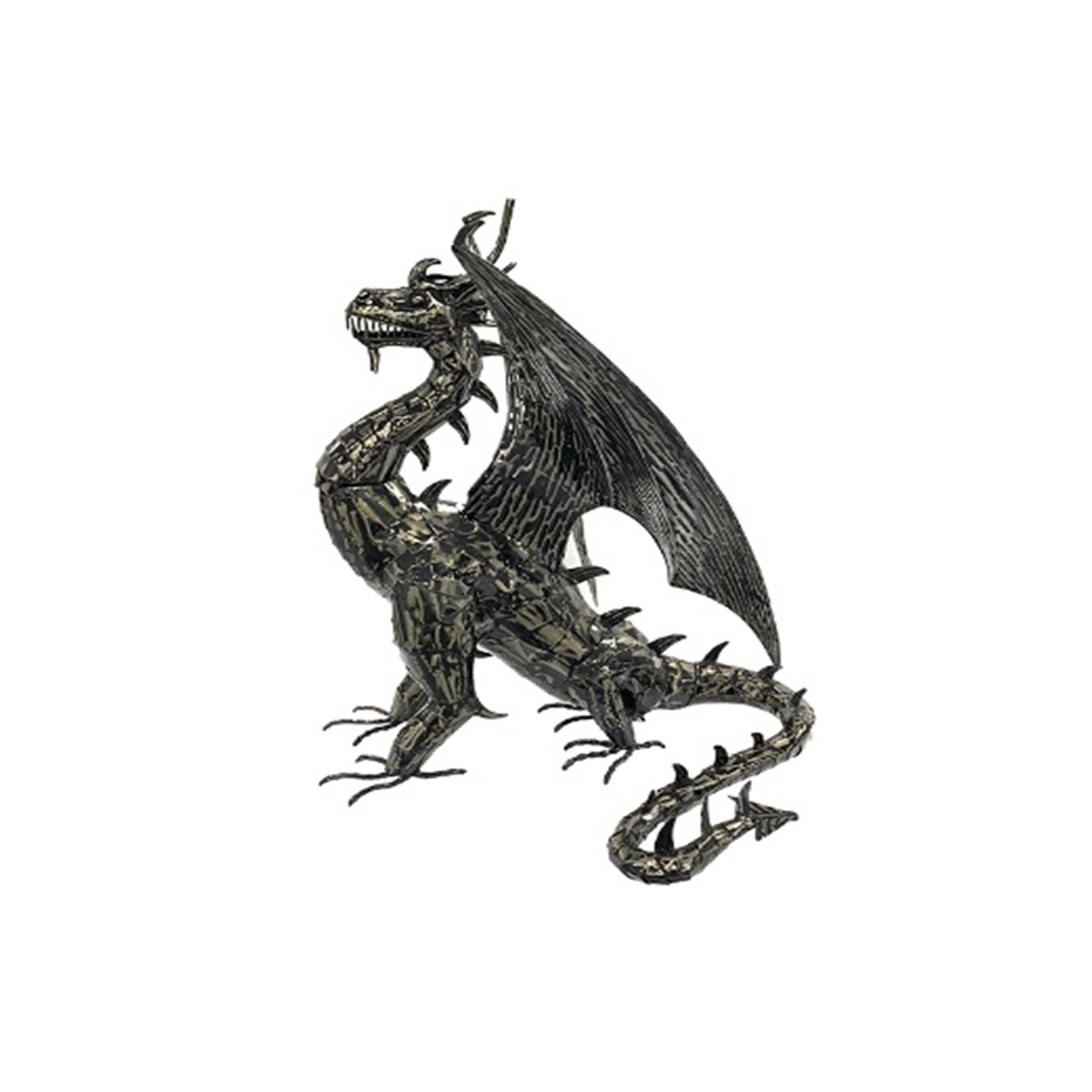 17 Stories 39.5" Tall Iron Dragon Sentry Statue "Spike" | Wayfair