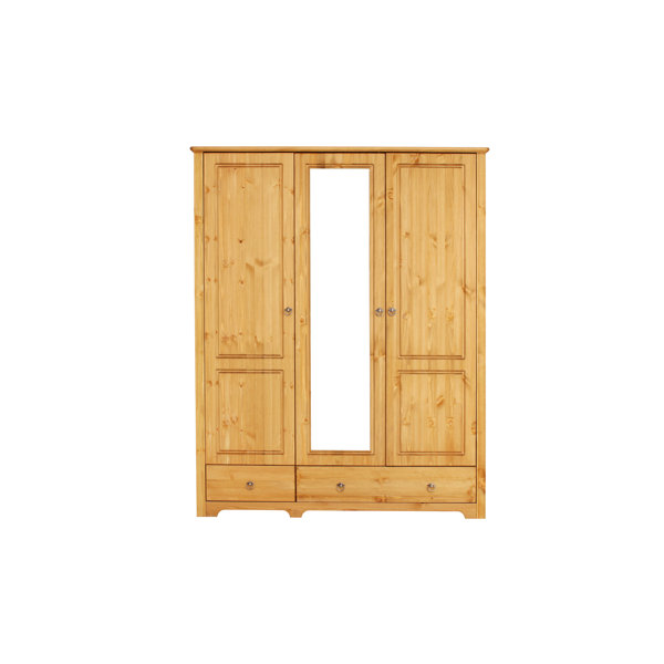 August Grove Livadia 3 Door Solid Wood Wardrobe | Wayfair.ie