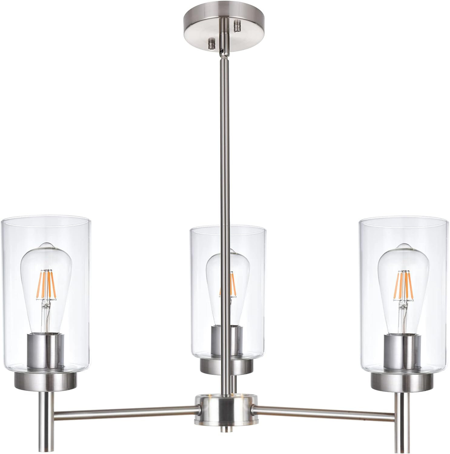 Ebern Designs Contemporary 3-Light Chandeliers Rustic Clear Glass ...