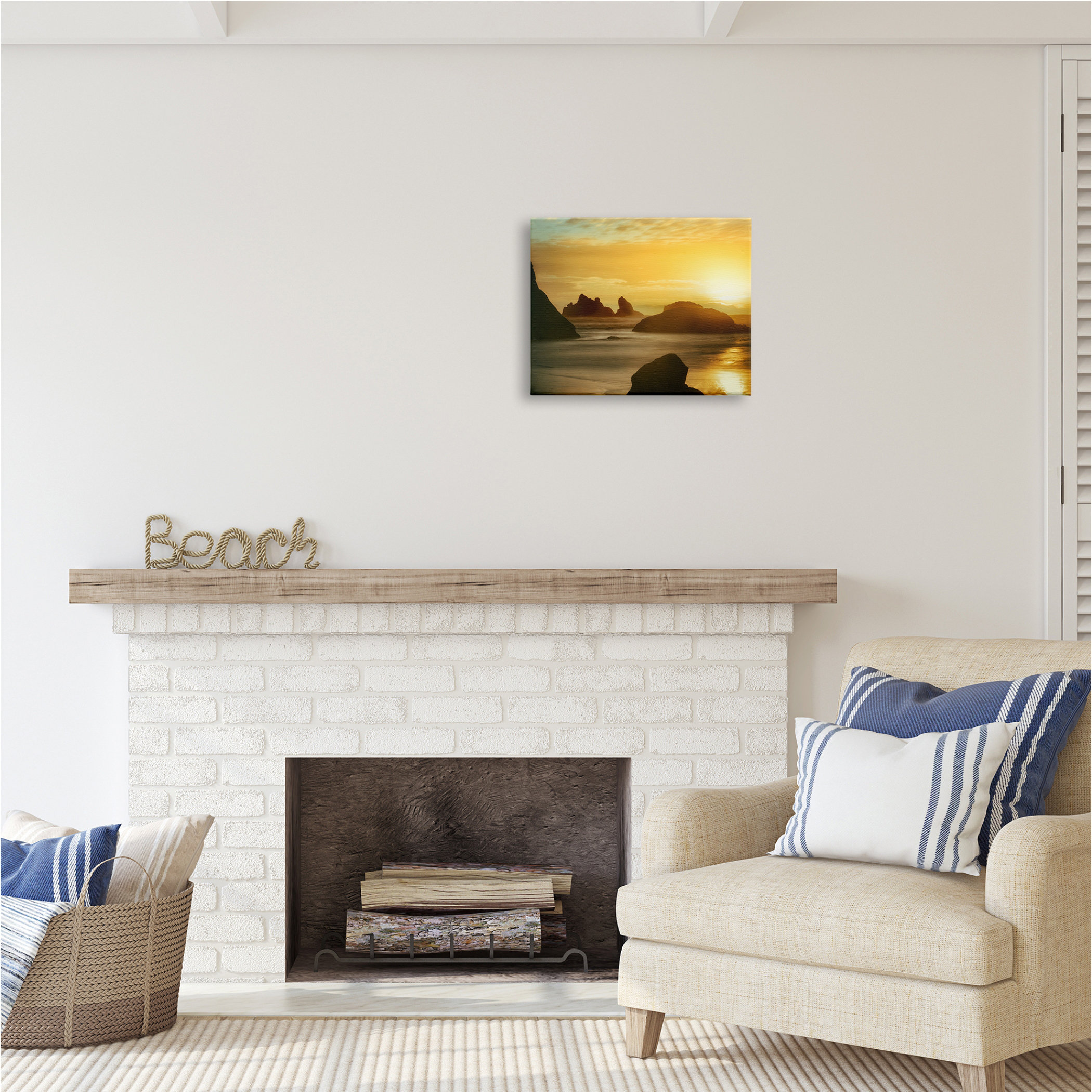 Stupell Industries Sea Stacks at Sunset Canvas Wall Art Design by ...