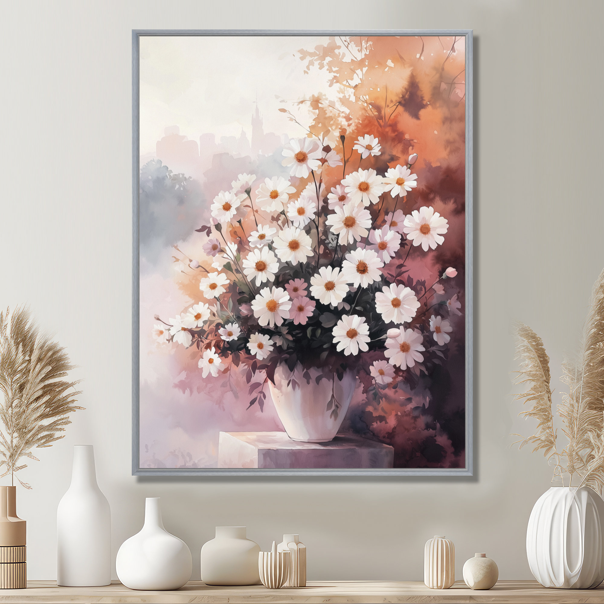 Winston Porter Kraemer White Pink Marigold Glow - Marigold Wall Art ...