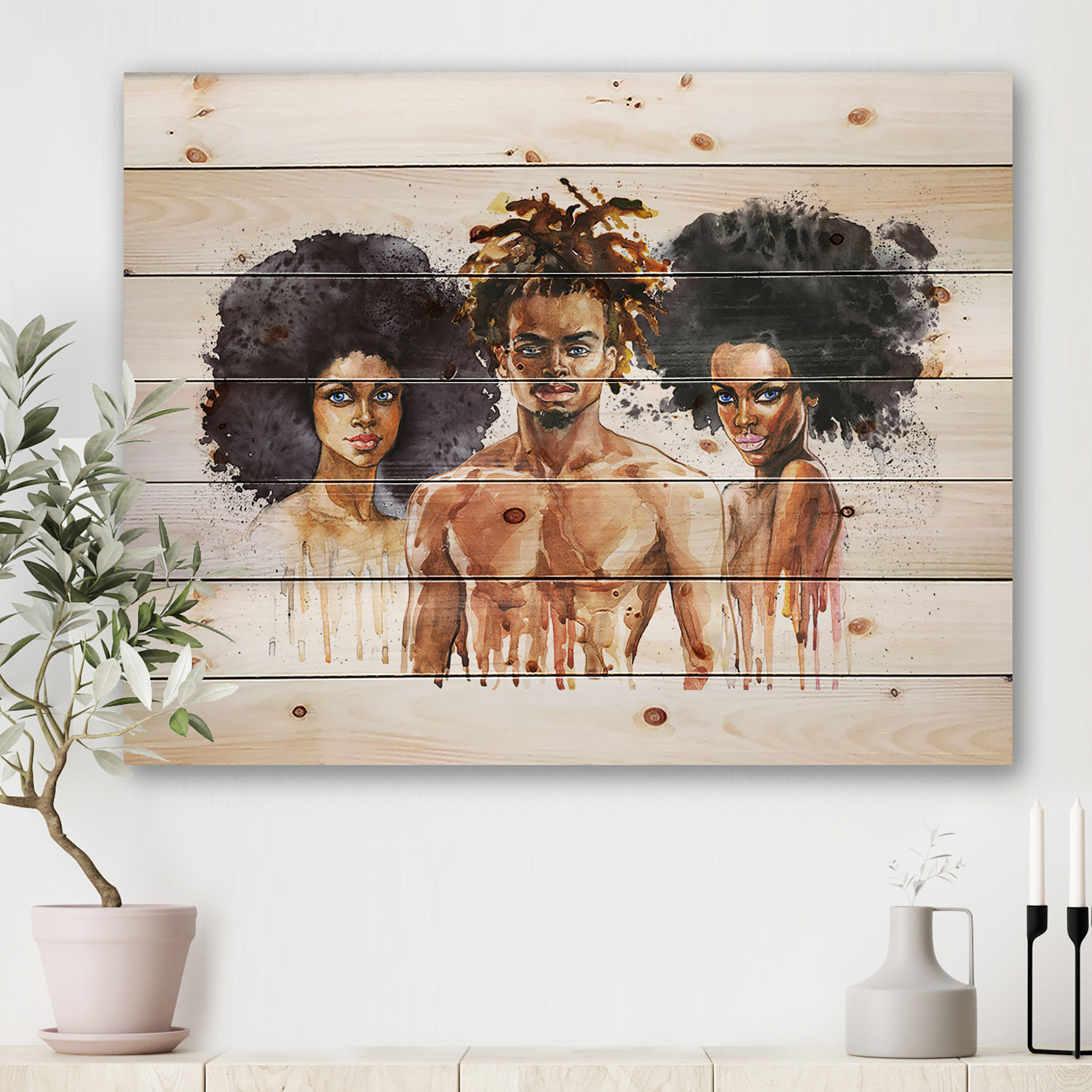 East Urban Home Afro Americam Fashion Portraits - Glam Print On Natural ...