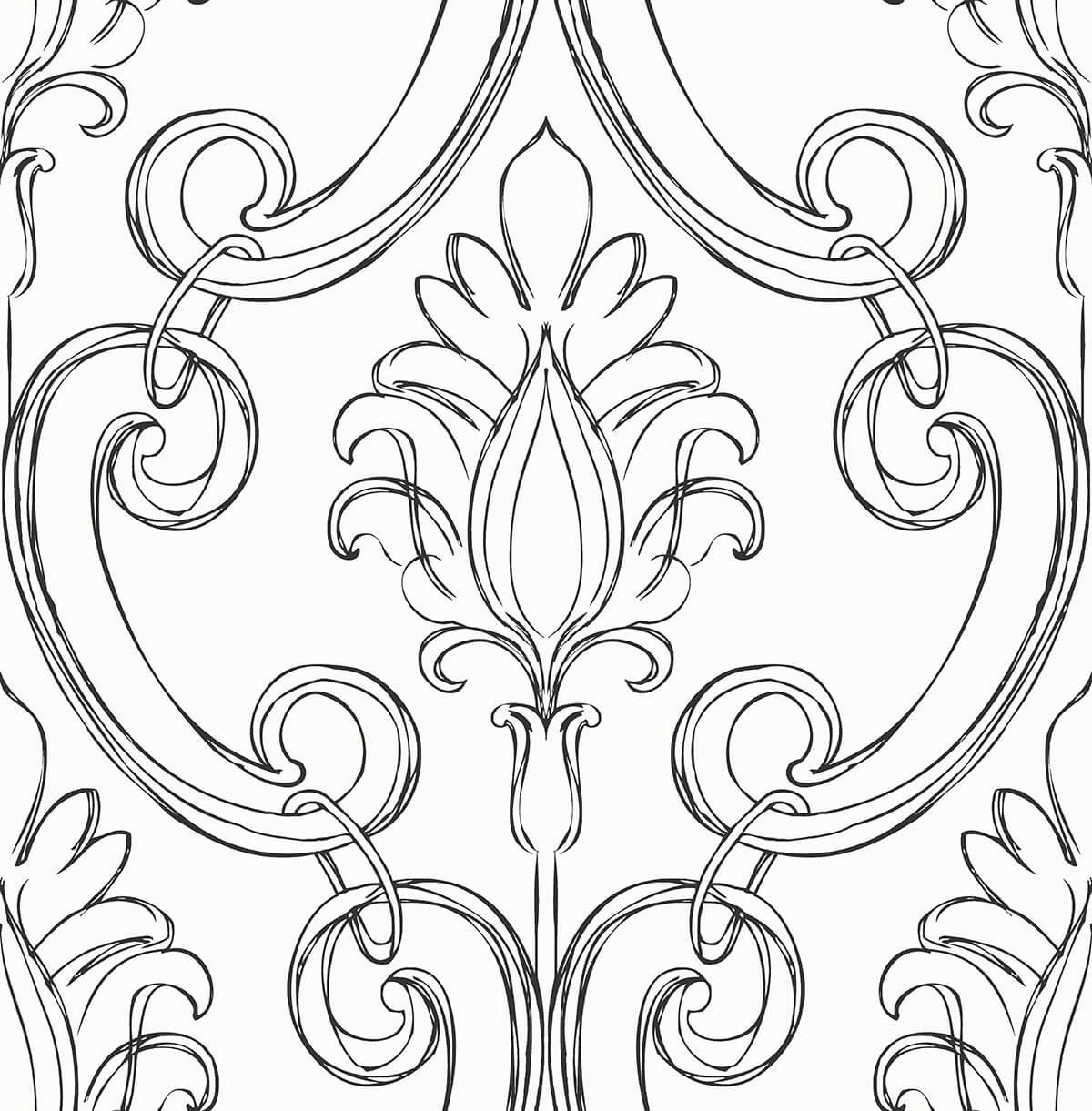 House of Hampton® Gatling Peel & Stick Damask Roll & Reviews | Wayfair