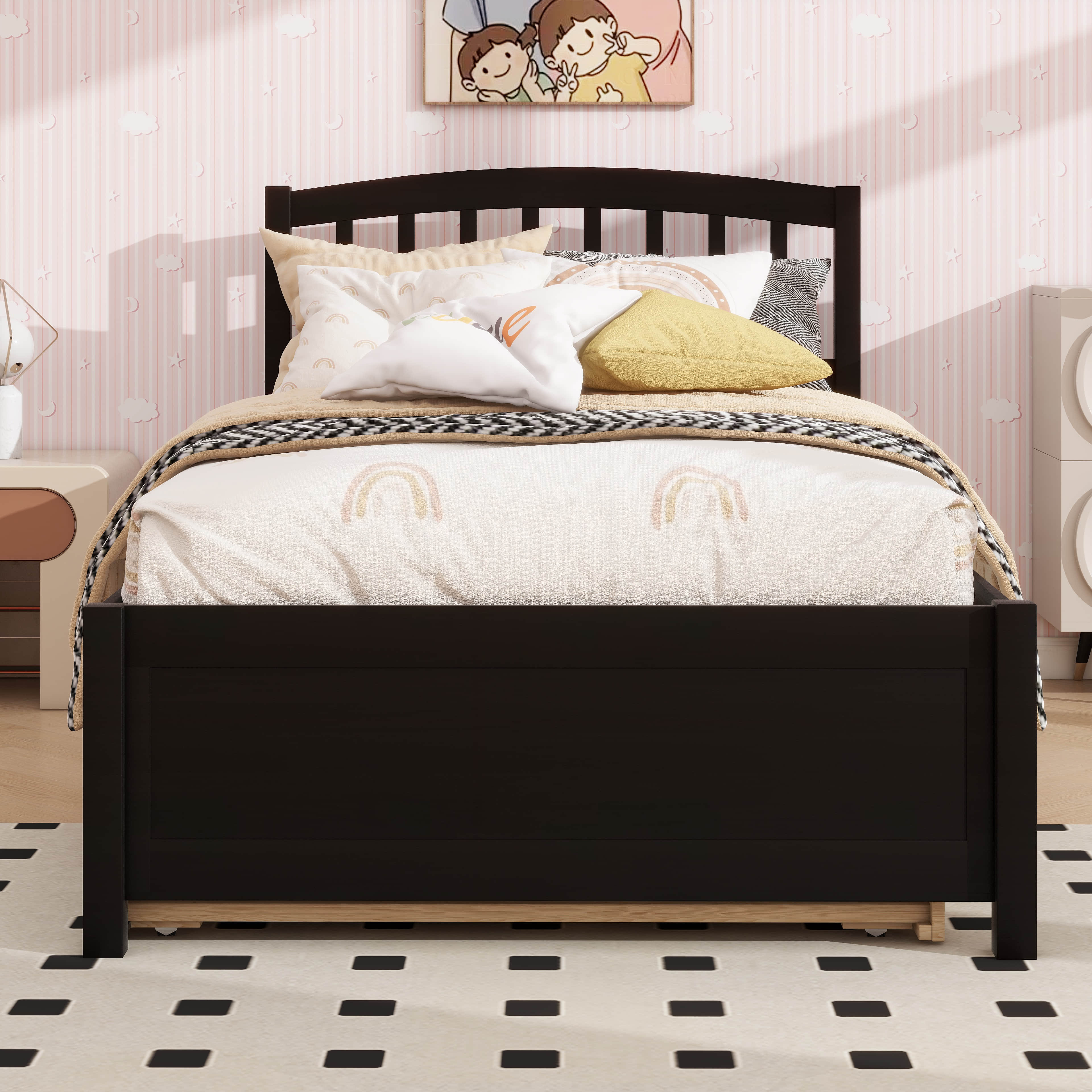 Lark Manor™ Twin-Sized Platform Bed With Wooden Frame And Underbed ...