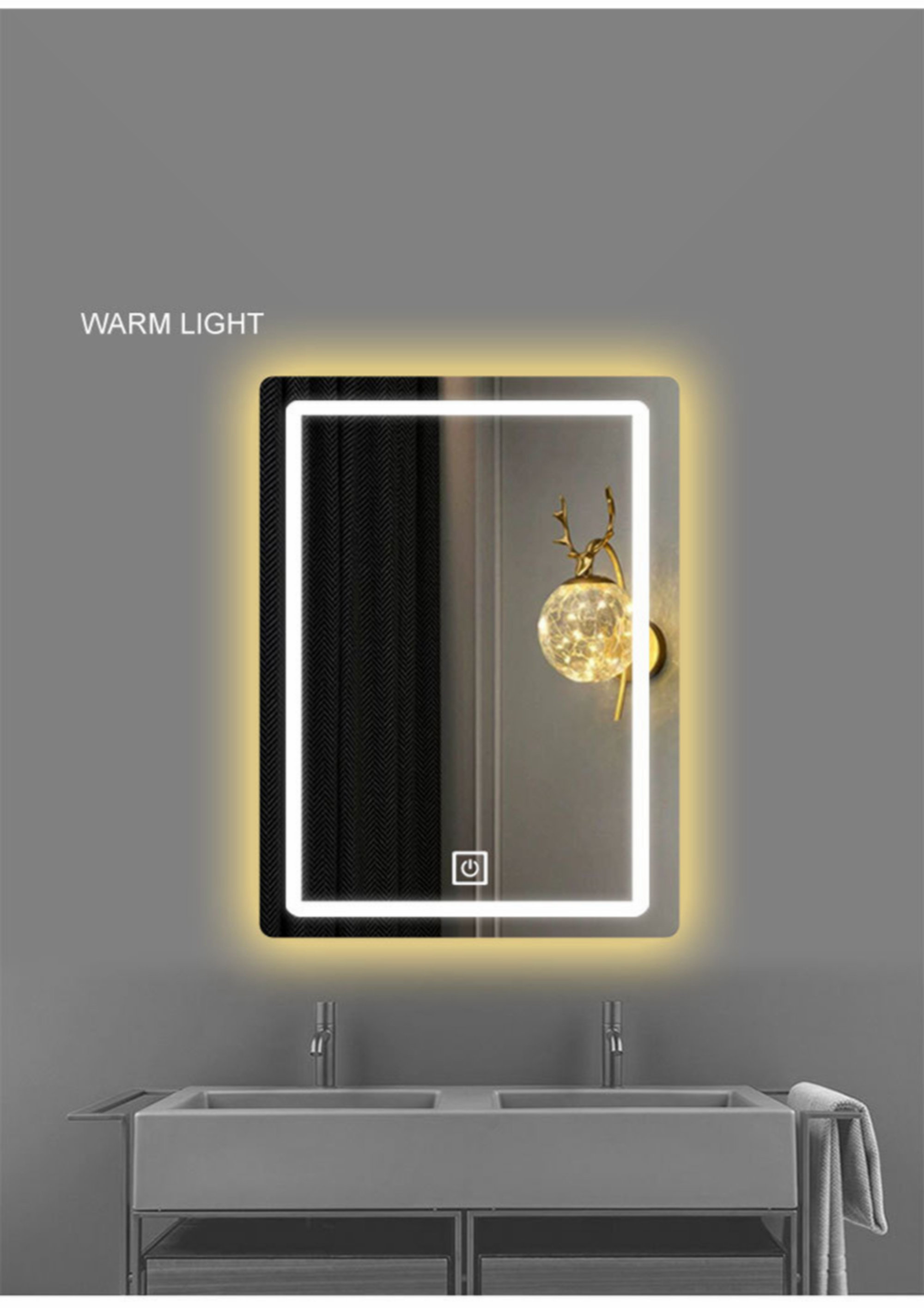 Ivy Bronx 20*28 Inch LED Vanity Smart Mirror With Time And Temperature ...