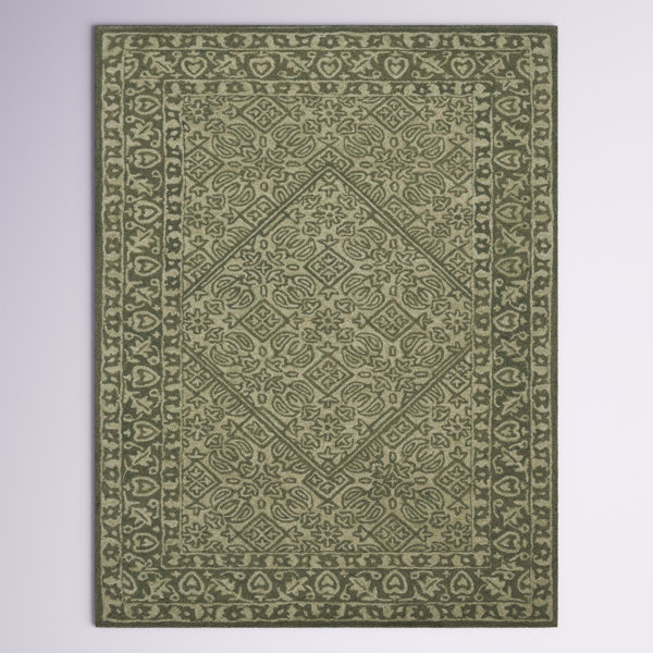 Lark Manor Ajdin Handmade Hand Tufted Green Rug | Wayfair