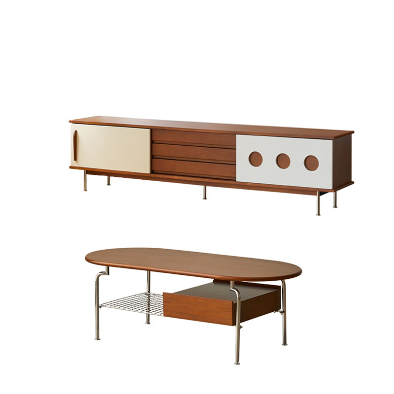 Finaewg Vintage style coffee table with TV stand | Wayfair